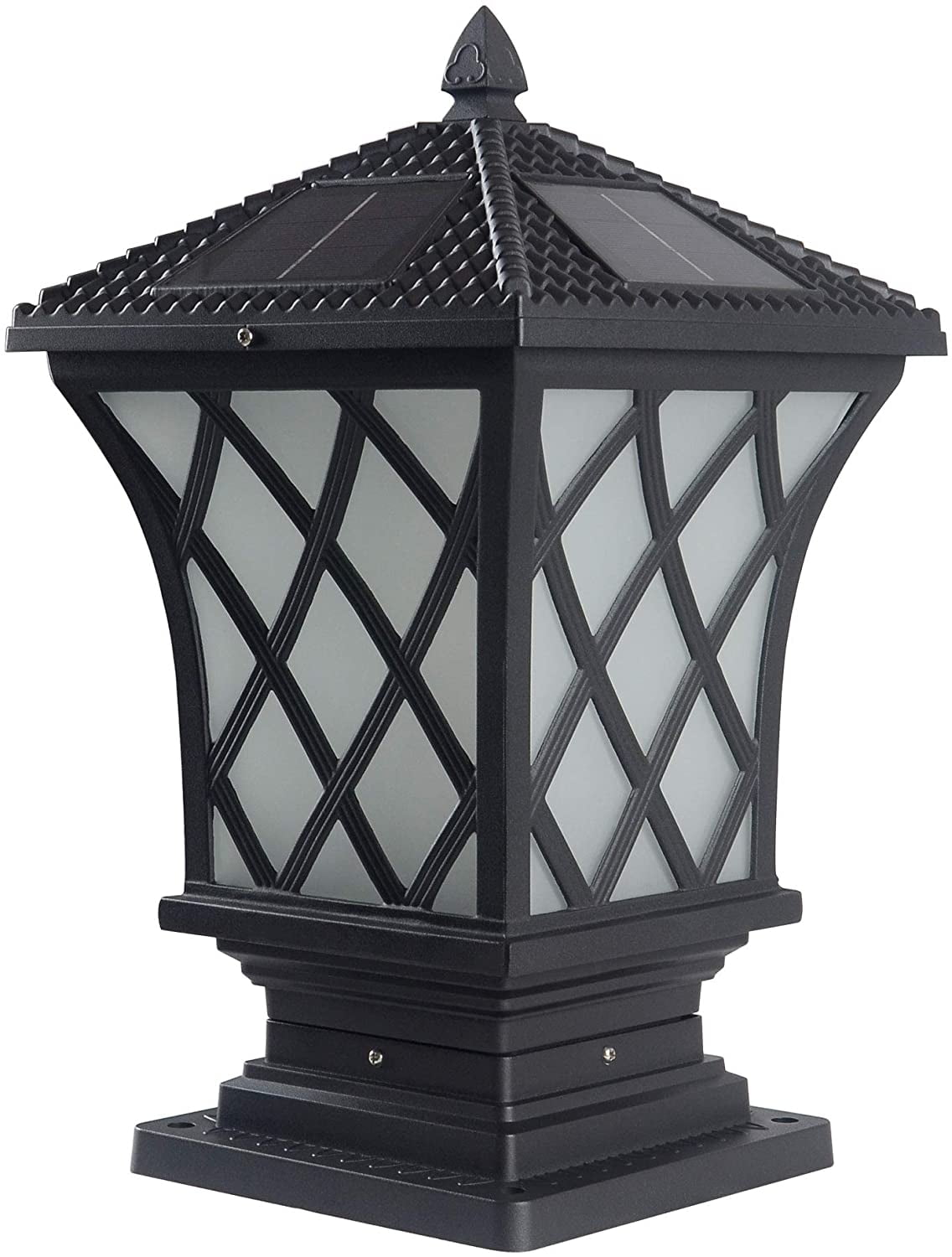 Kendal Large Outdoor Solar Powered LED Light Lamp (Black-8406 ...