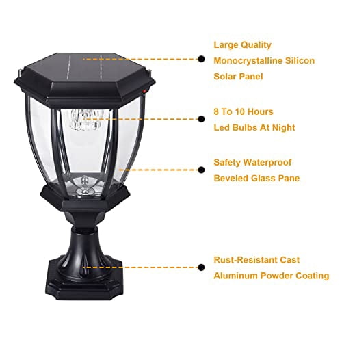 Kendal Metal Solar Post Lights Outdoor, Waterproof Decorative Solar ...