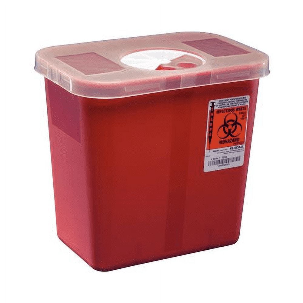 Kendall Healthcare 1525SA Phlebotomy Sharps Container 8 Quart Red ...