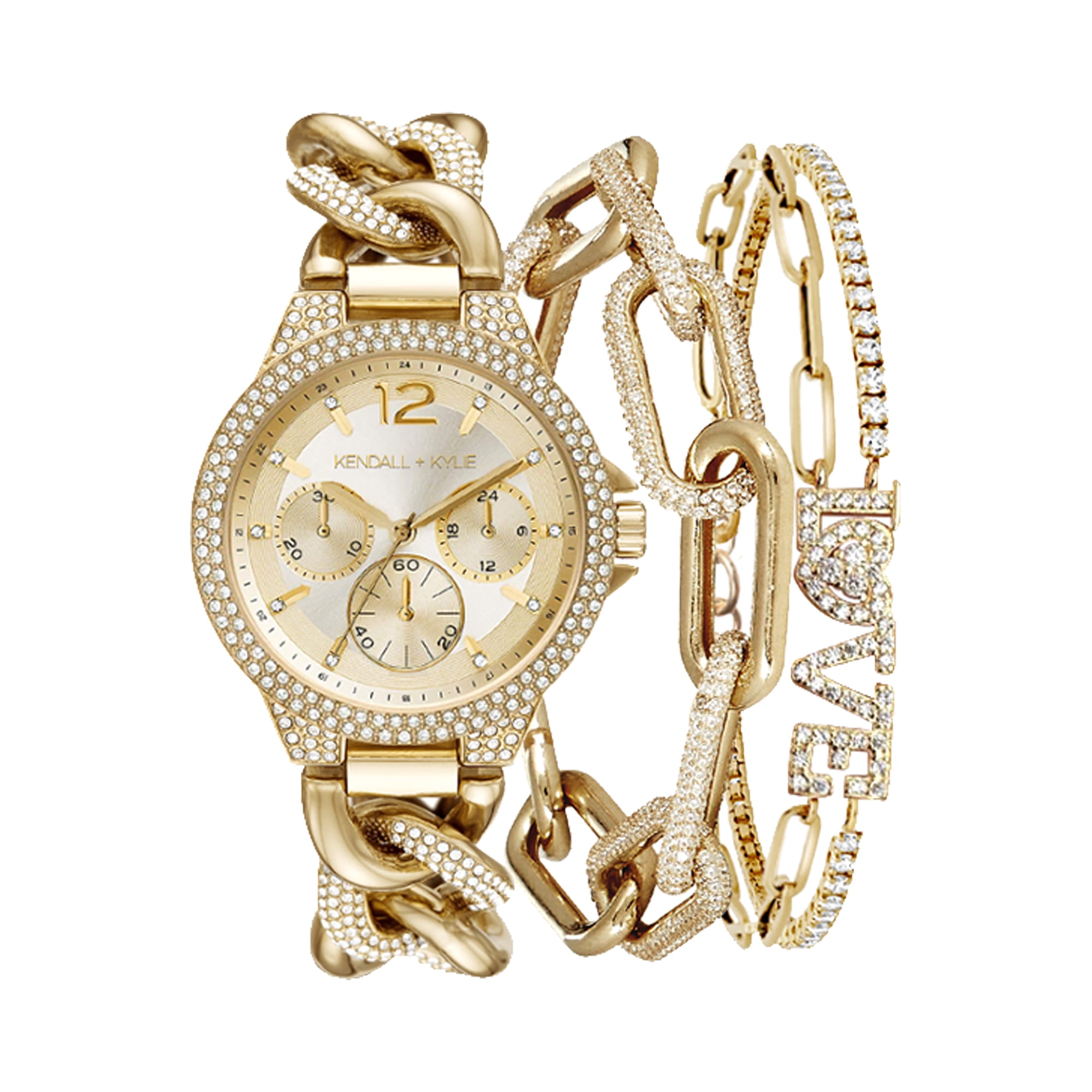 Kendall + Kylie Kk Lds Gold Watch Set - Walmart.com