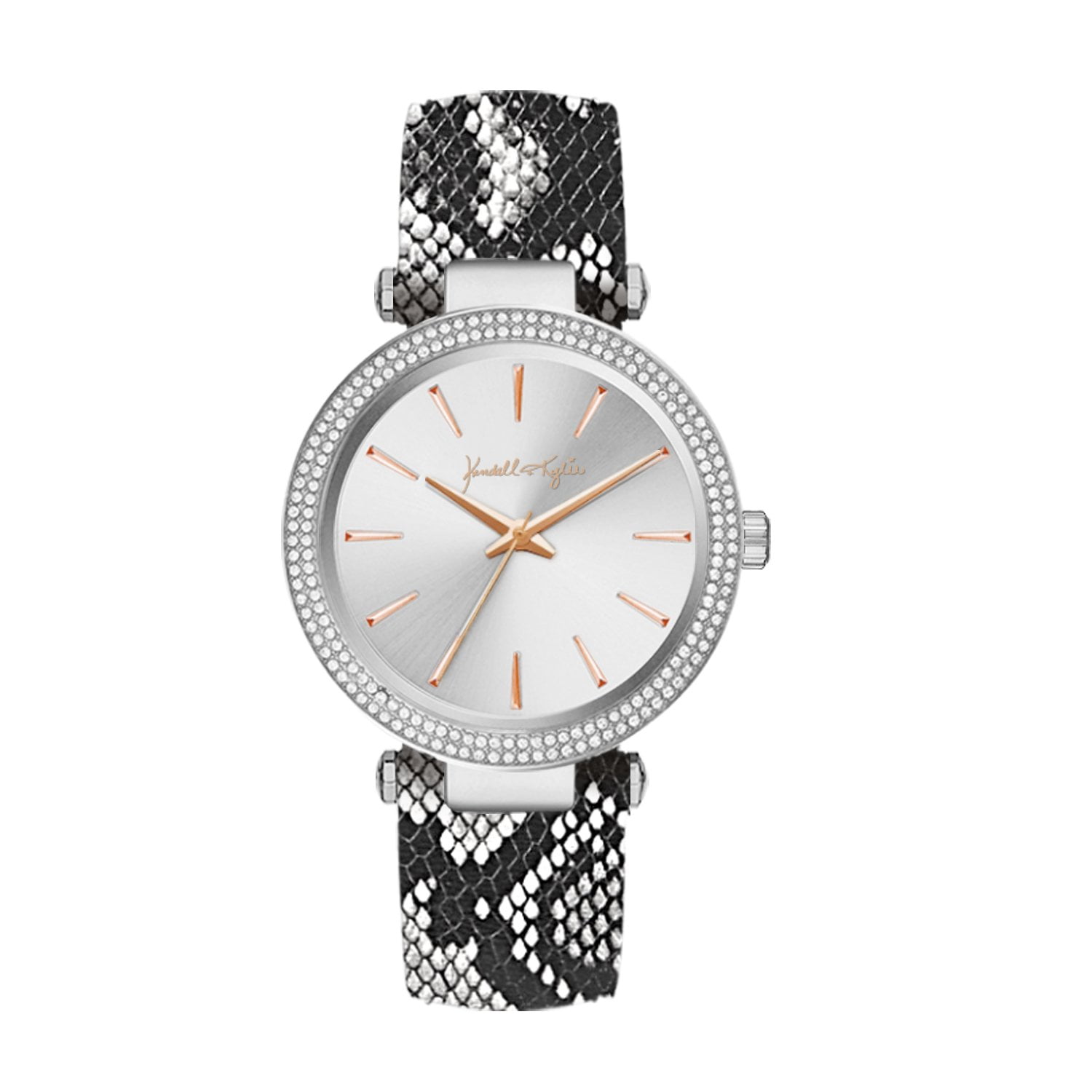 Kendall + Kylie Silver Analog Watch with Vegan Snakeskin Leather Strap ...