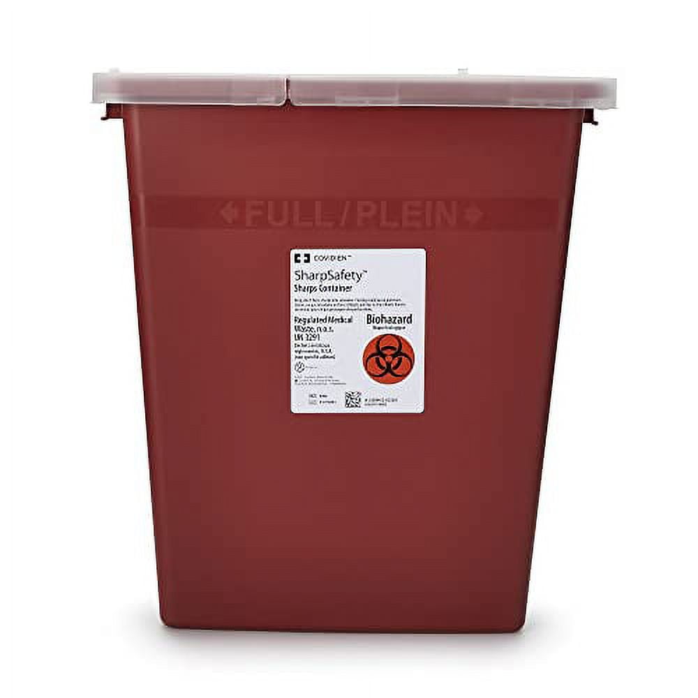 Kendall 8 Gallon Medical Disposal Box - Sharps Container, Red, Model ...