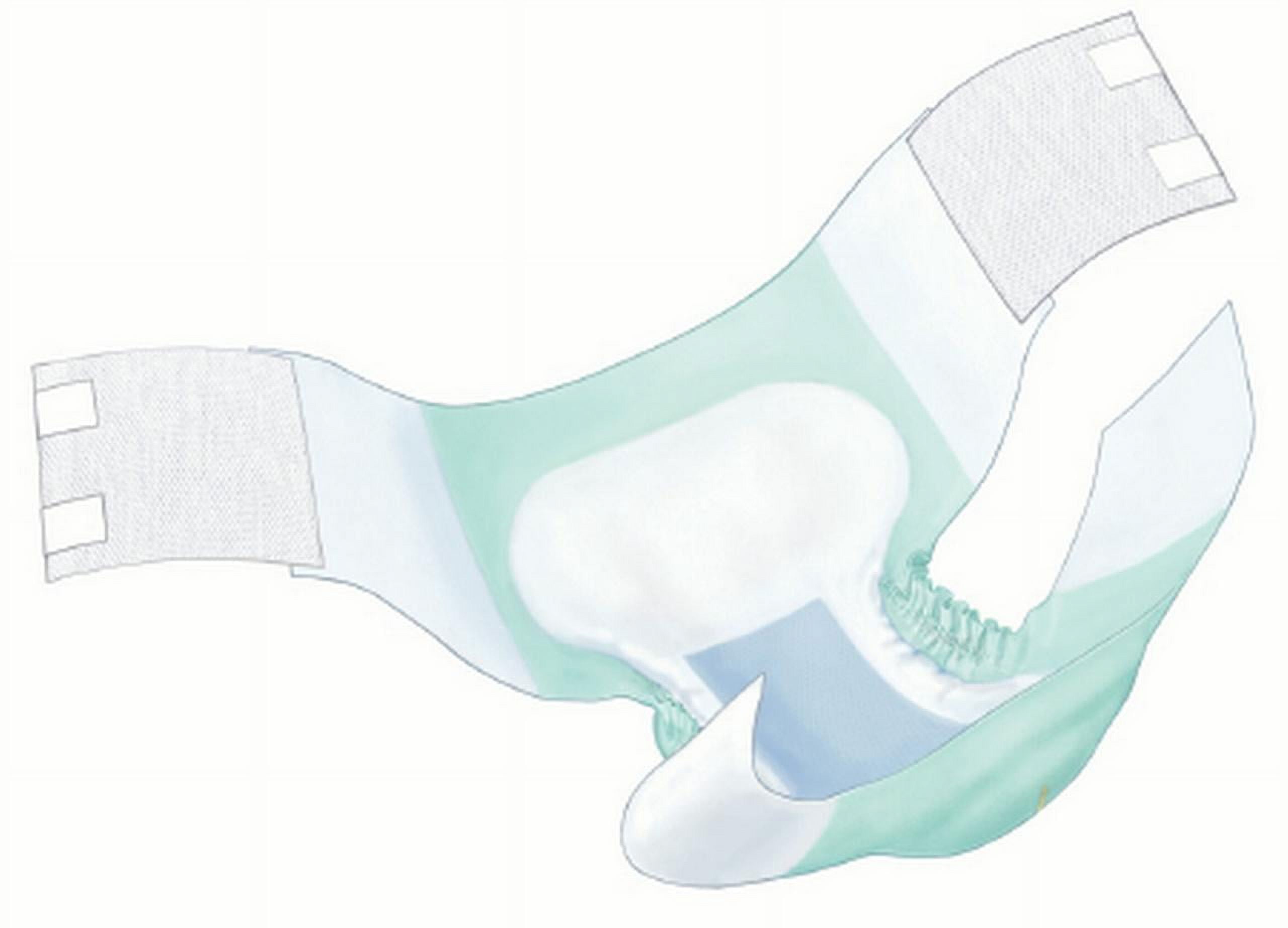 Kendall Wings Adult Bariatric Brief Unisex, 3XL, 95'' Waist, Green, Bag ...