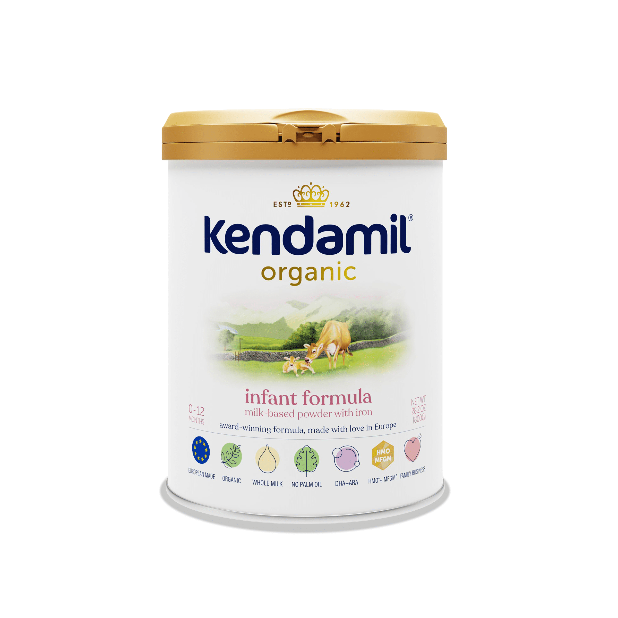 Kendamil Organic Whole Milk Infant Formula Powder, European with HMOs ...