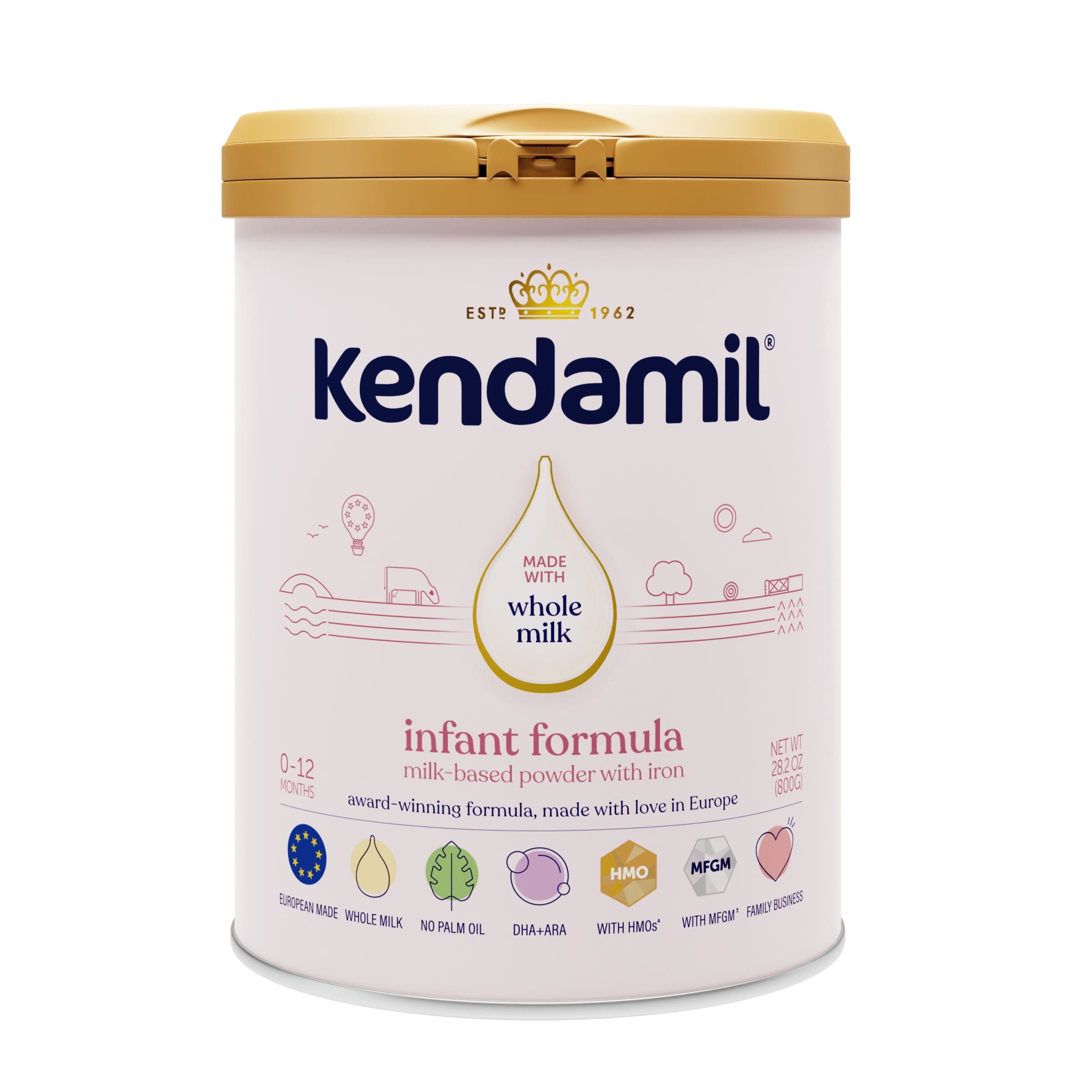 Kendamil Whole Milk Baby Formula Powder, European with HMOs, Prebiotics ...