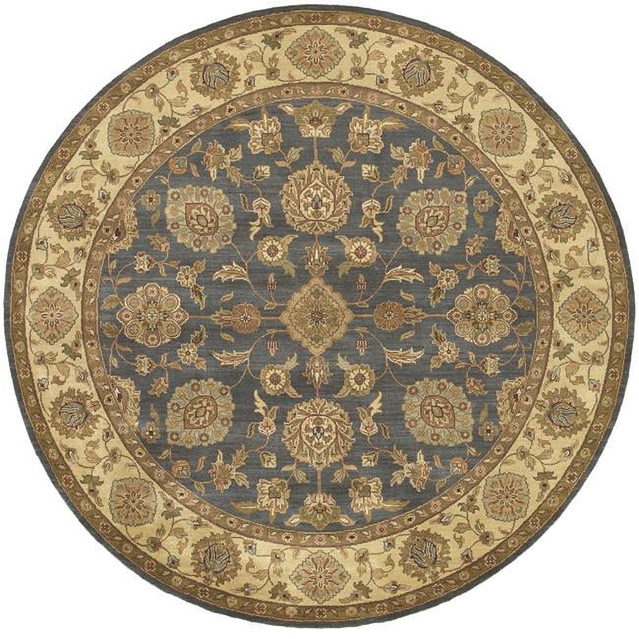 Kendra Kashan Teal & Cream Round Area Rug - 6 x 6 ft. - Walmart.com