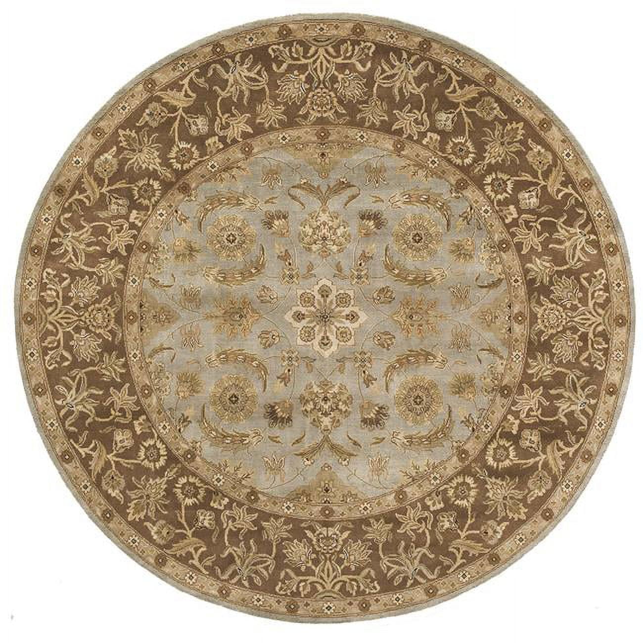 Kendra Mogul Light Blue & Brown Round Area Rug - 8 x 8 ft. - Walmart.com