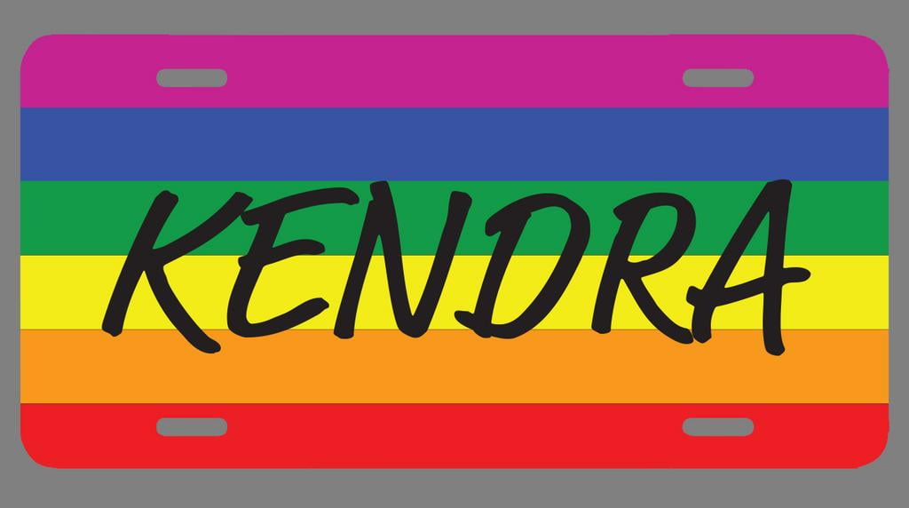 Kendra Name Pride Flag Style License Plate Tag Vanity Novelty Metal ...