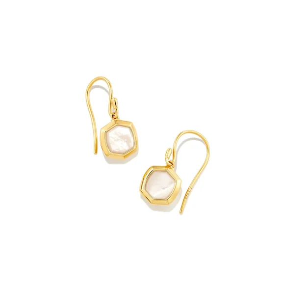 Kendra Scott: Davis Gold Small Drop Earrings - Mother Of Pearl ...