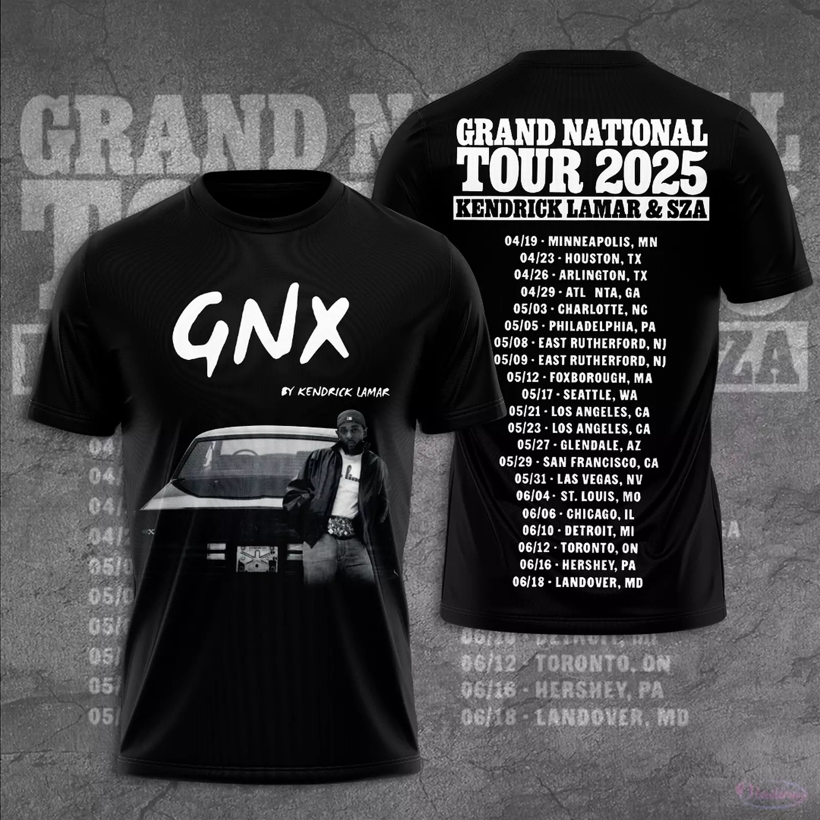 Kendrick Lamar GNX 2025 Grand National Tour 3D shirt Fan Gift Tee ...