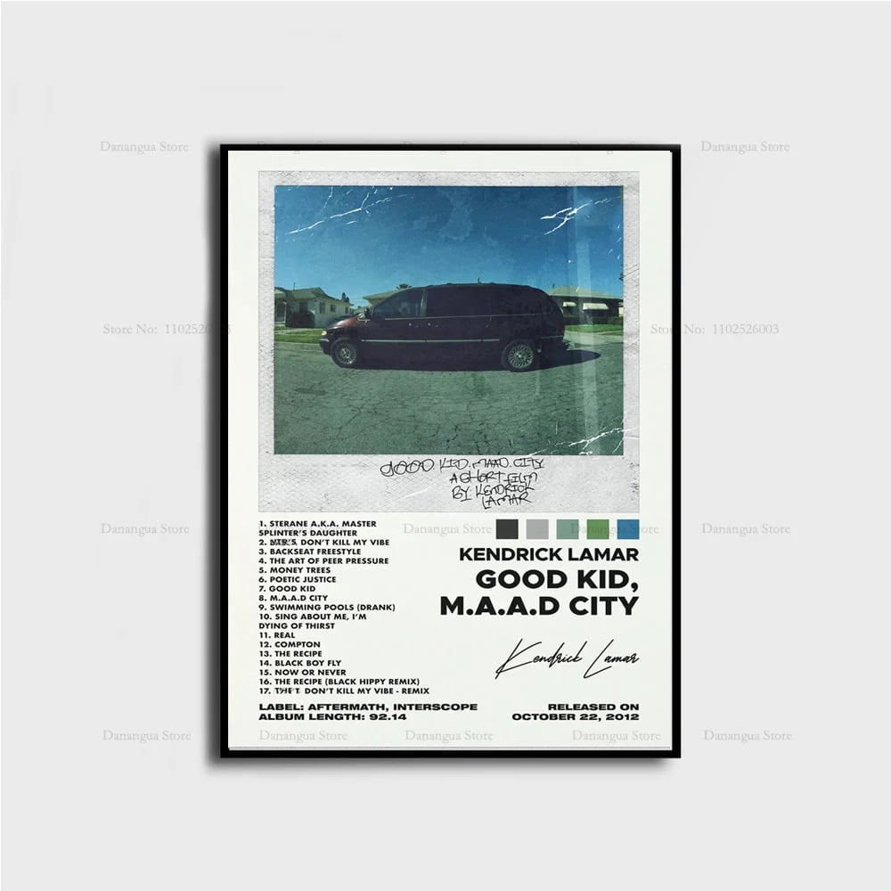 Kendrick Lamar Good Kid Maad City Hip Hop Music Album Cover Poster ...