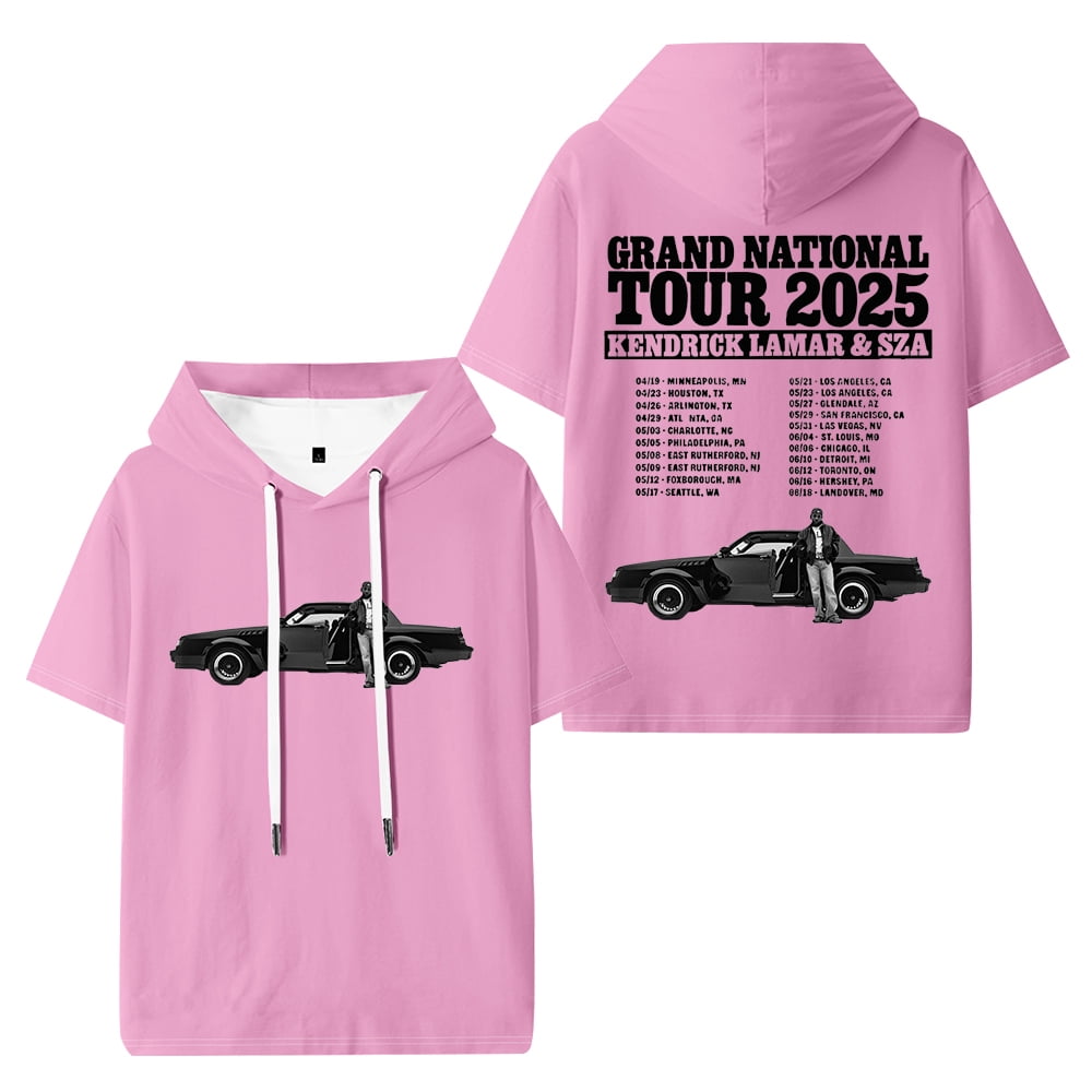 Kendrick Lamar Grand National Tour 2025 Hooded Short Sleeve Men Women ...
