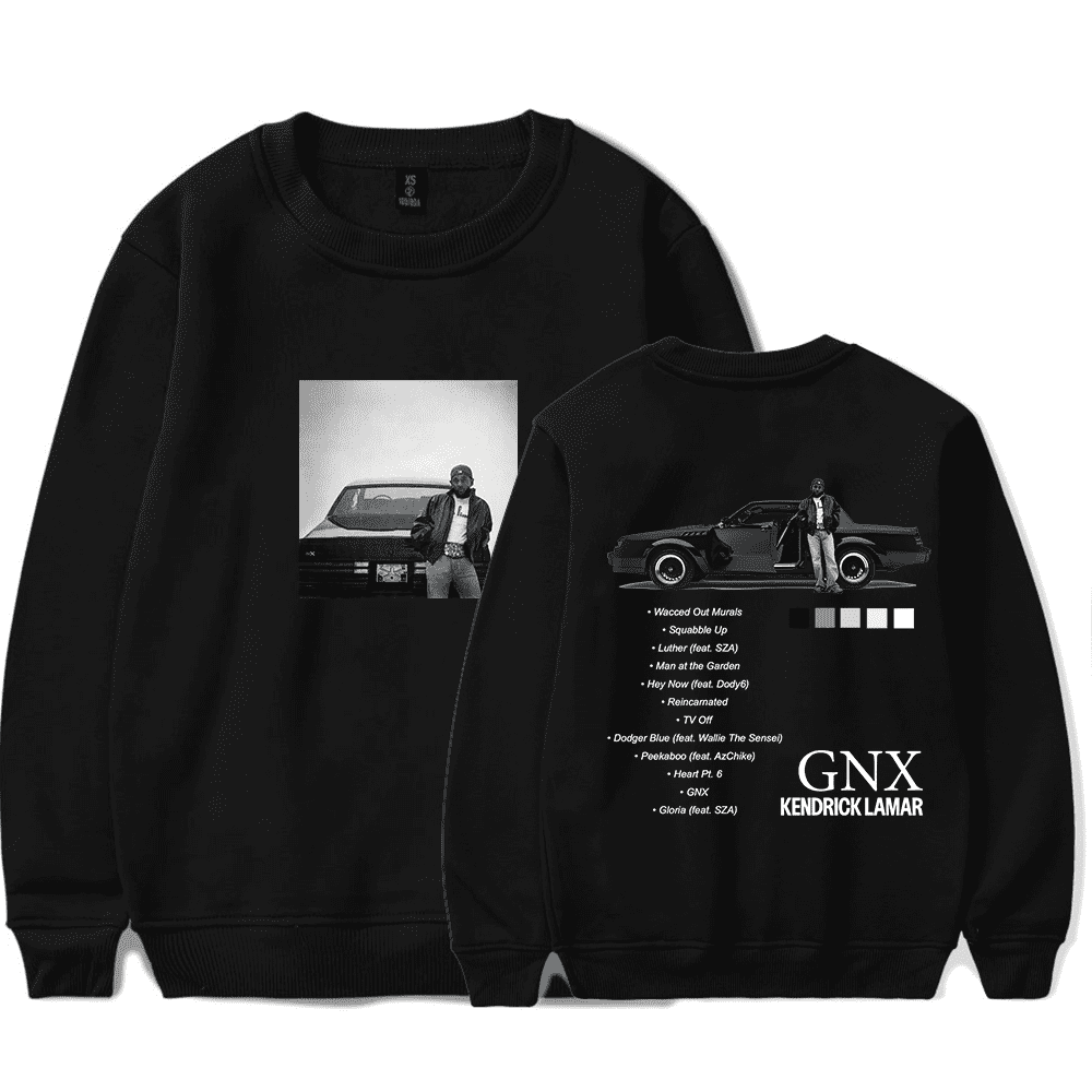 Kendrick Lamar Merch GNX Album Tracklist Crewneck Sweatshirt Rapper ...
