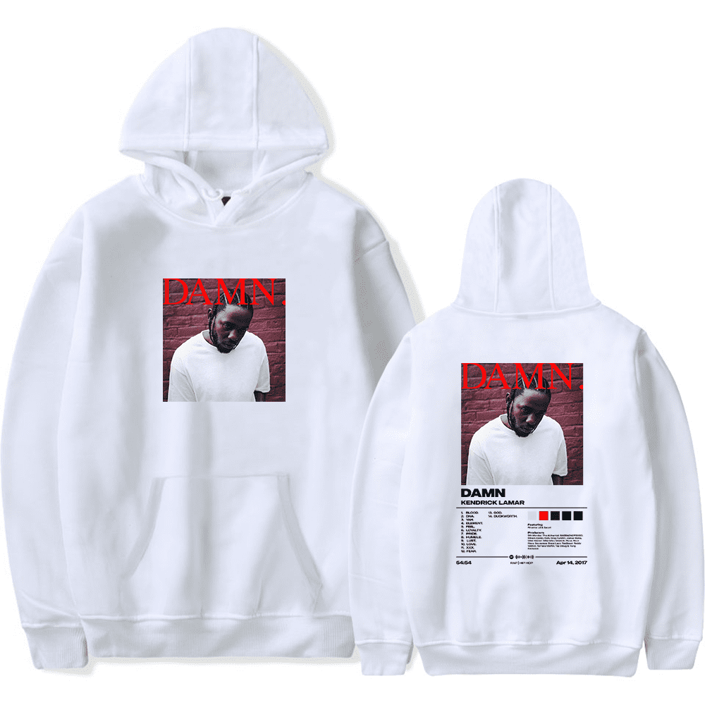 Kendrick Lamar Merch Hoodie K. Dot Album Cover Damn Hoodies Tracklist ...