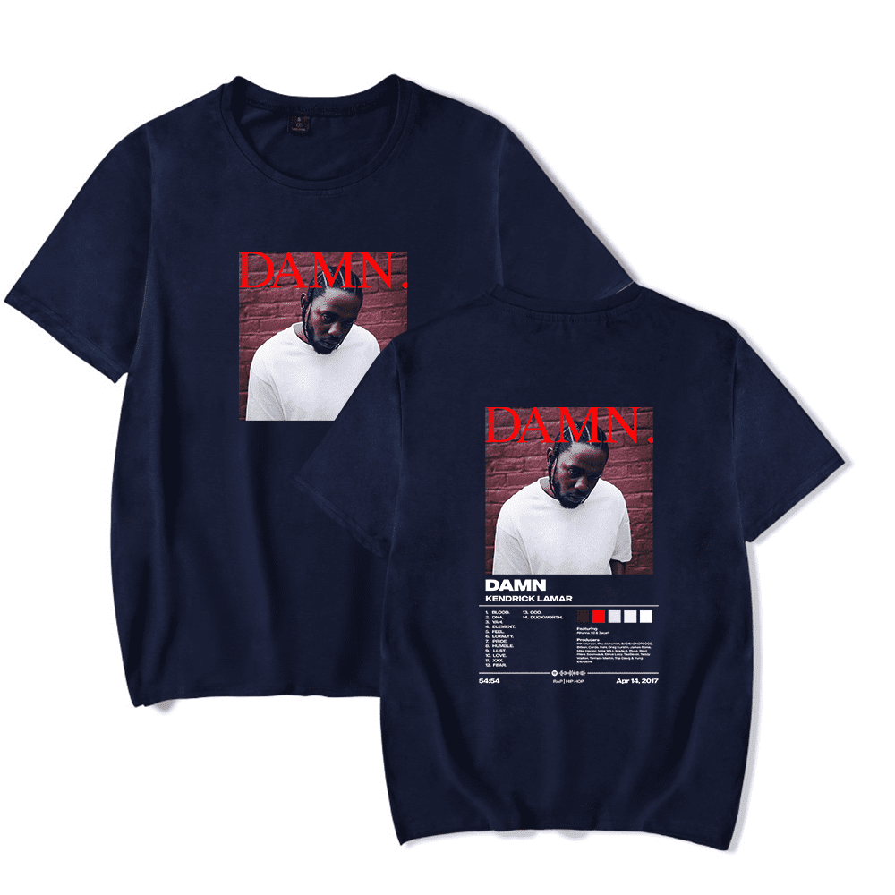 Kendrick Lamar Merch T-Shirt K. Dot Album Cover Damn T Shirt Tracklist ...