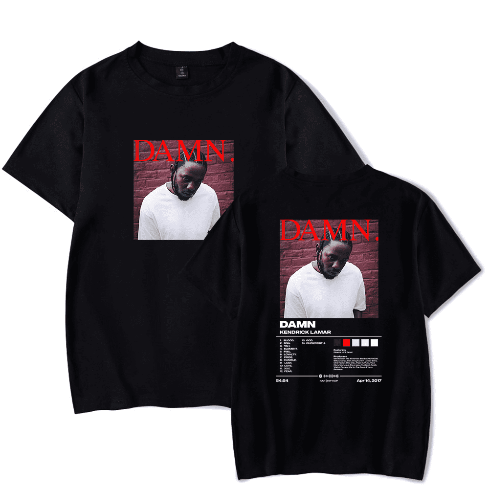 Kendrick Lamar Merch T-Shirt K. Dot Album Cover Damn T Shirt Tracklist ...