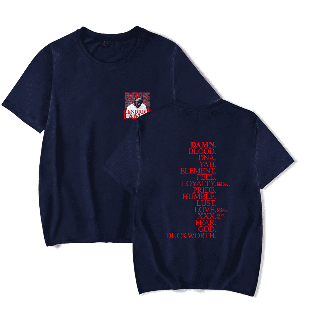 Kendrick Lamar Merch T Shirt K. Dot Album Cover Damn Tracklist T-Shirt ...