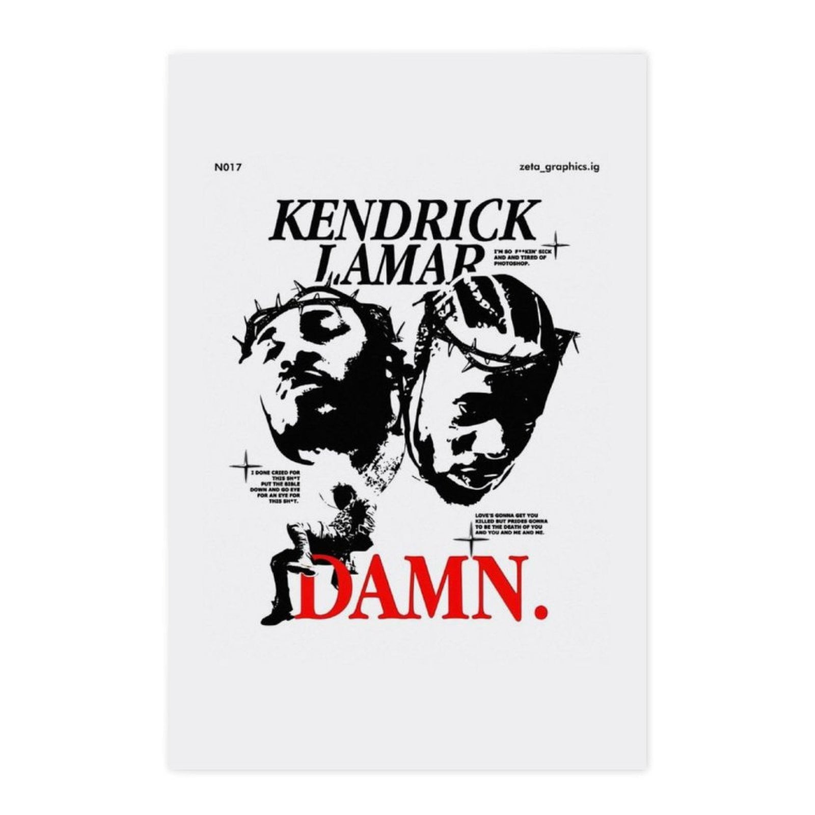 Kendrick Lamar Poster Hip Hop Rapper Room Decor Kendrick Lamar Merch ...