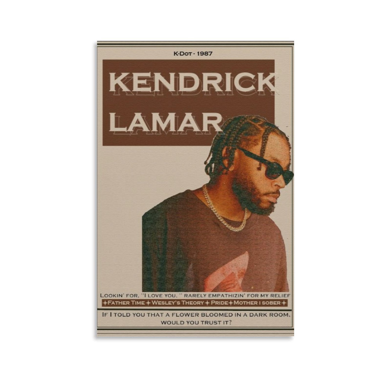 Kendrick Lamar Poster Hip Hop Rapper Room Decor Kendrick Lamar Merch ...