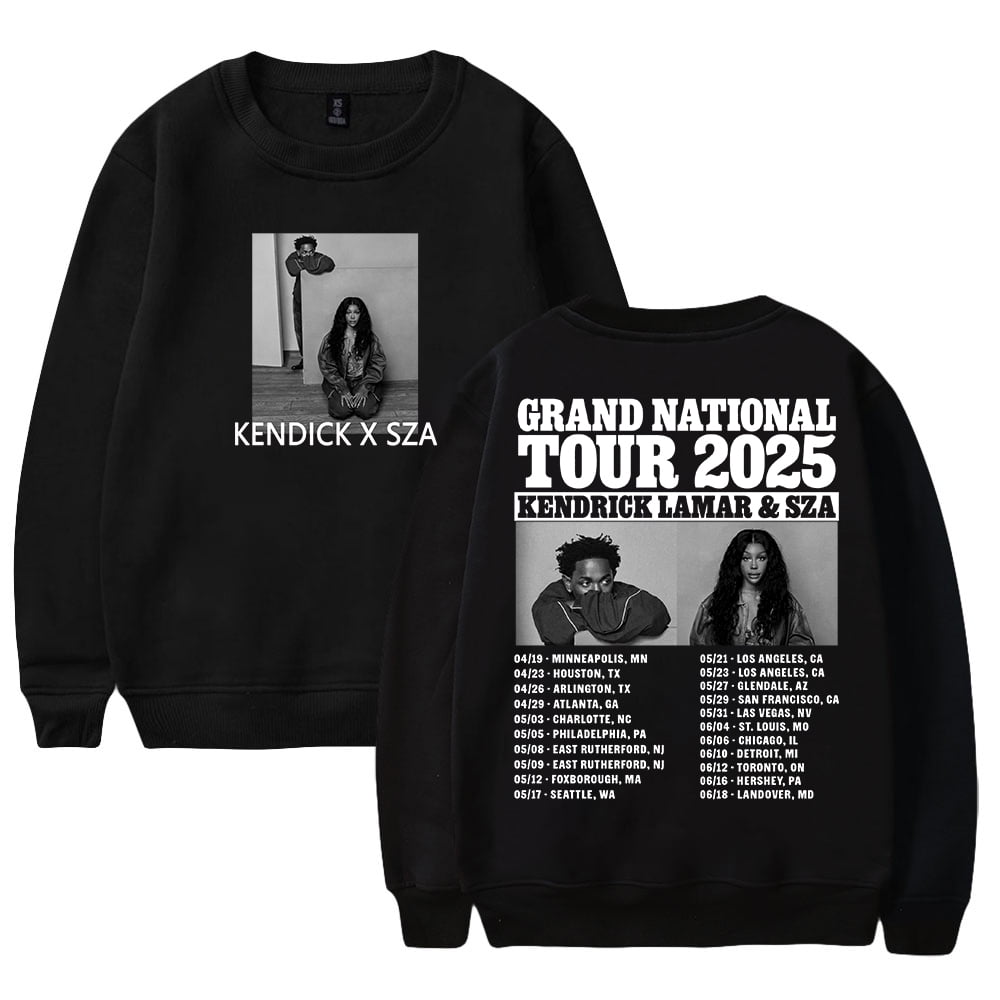 Kendrick Lamar SZA Grand National Tour 2025 Crewneck Long Sleeve Streetwear Women Men Sweatshirt ...