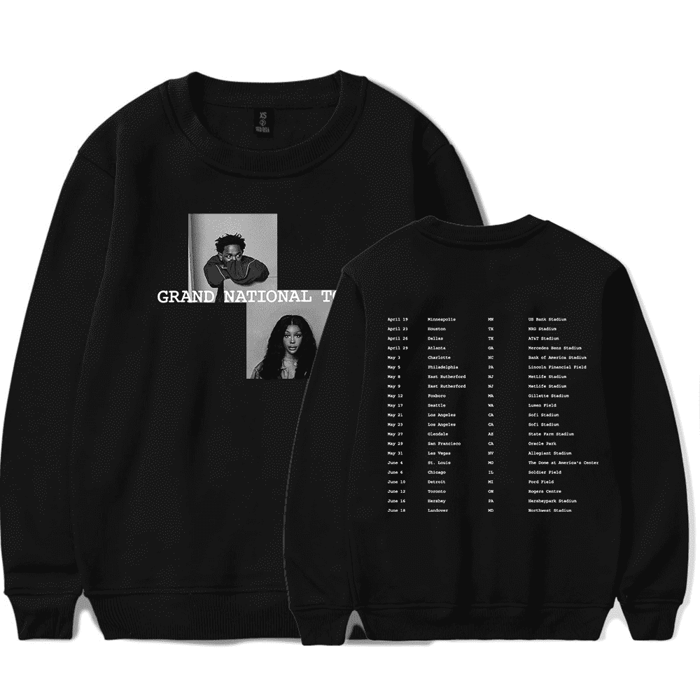 Kendrick Lamar SZA Grand National Tour Merchandise Long Sleeve ...