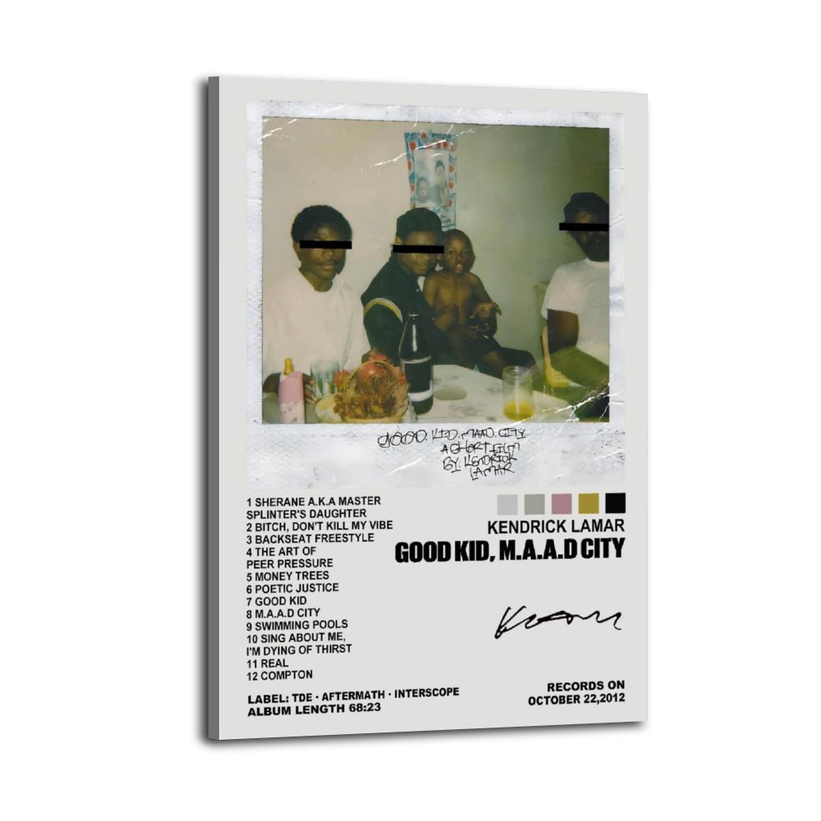 Kendrick Poster Lamar Good Kid, M.A.A.D City Album Cover Canvas Modern ...