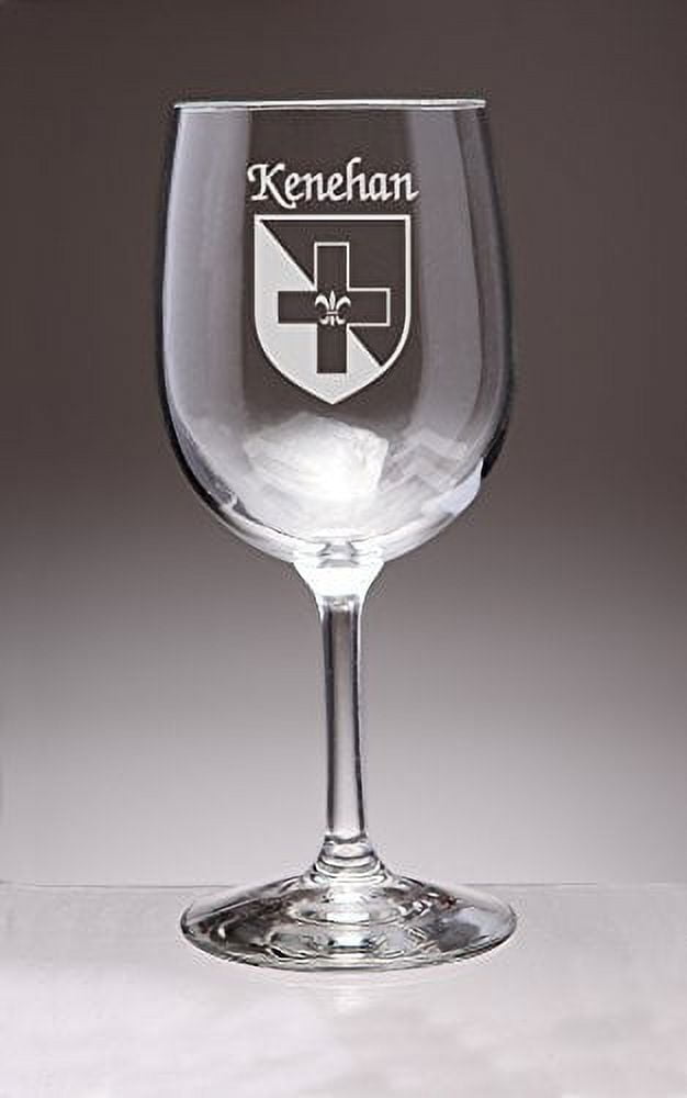 Kenehan Irish Coat of Arms Wine Glasses - Set of 4 (Sand Etched ...