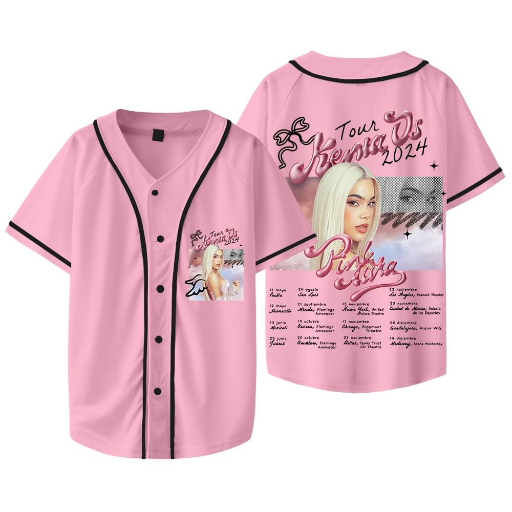 Kenia Os Pink Aura Tour Merch Jersey New Logo Baseball Jacket Cosplay ...
