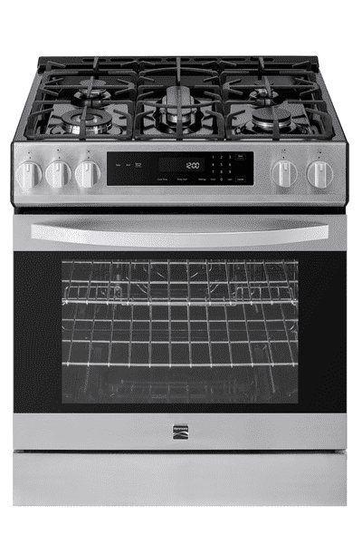 Kenmore 5.6 Cu. Ft. Front-Control 5 Burner Gas Range with Oven, Storage ...