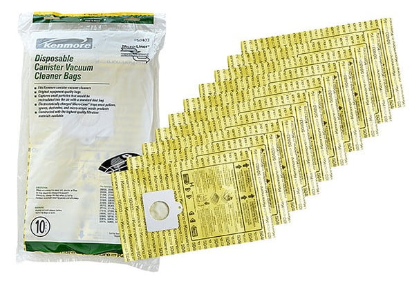 Kenmore Micro-Lined Vacuum Bags, 10 Pack, Fits 200-800 Series Canisters ...