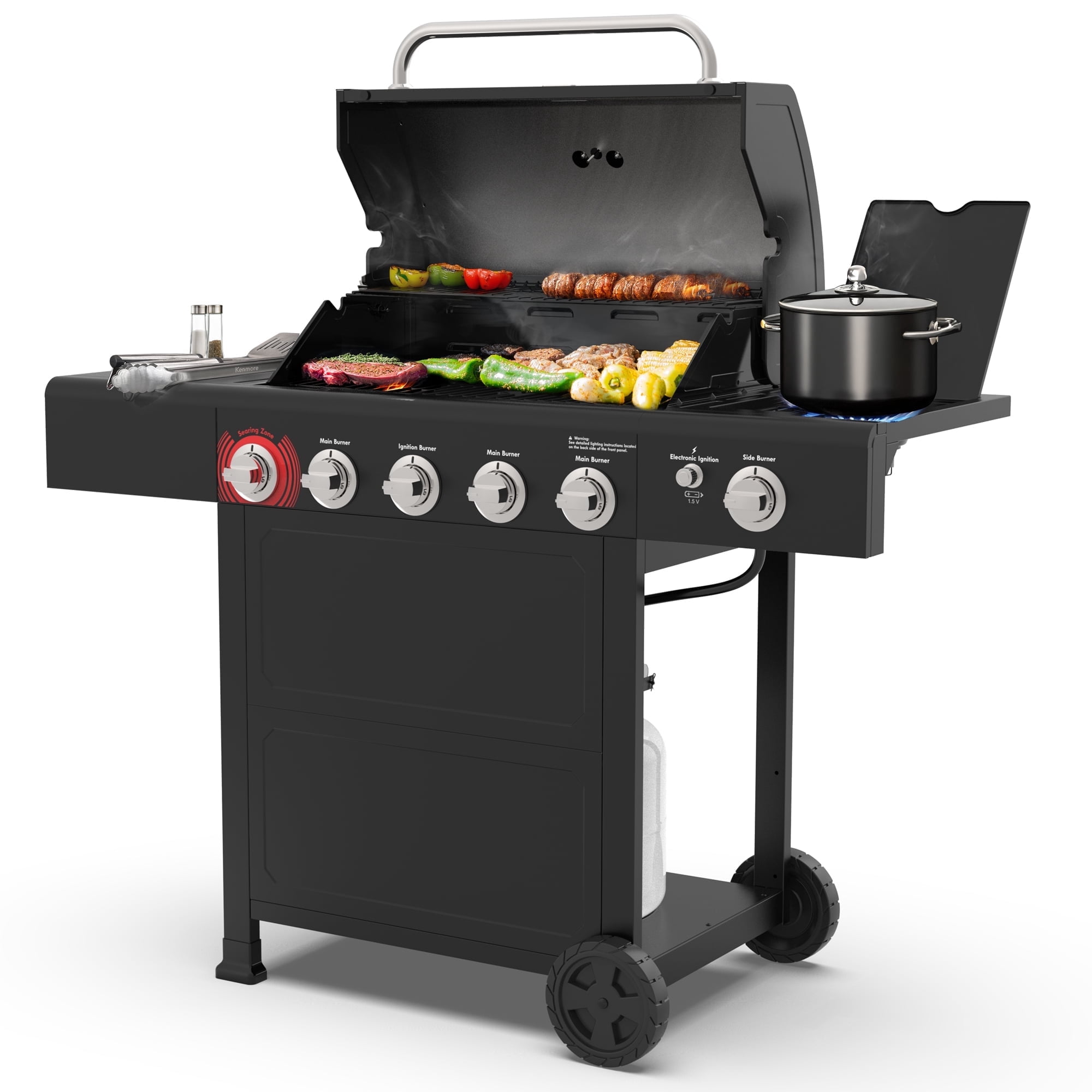 Kenmore BBQ Propane Gas Grill - 5 Burners with Side Burner & Searing ...