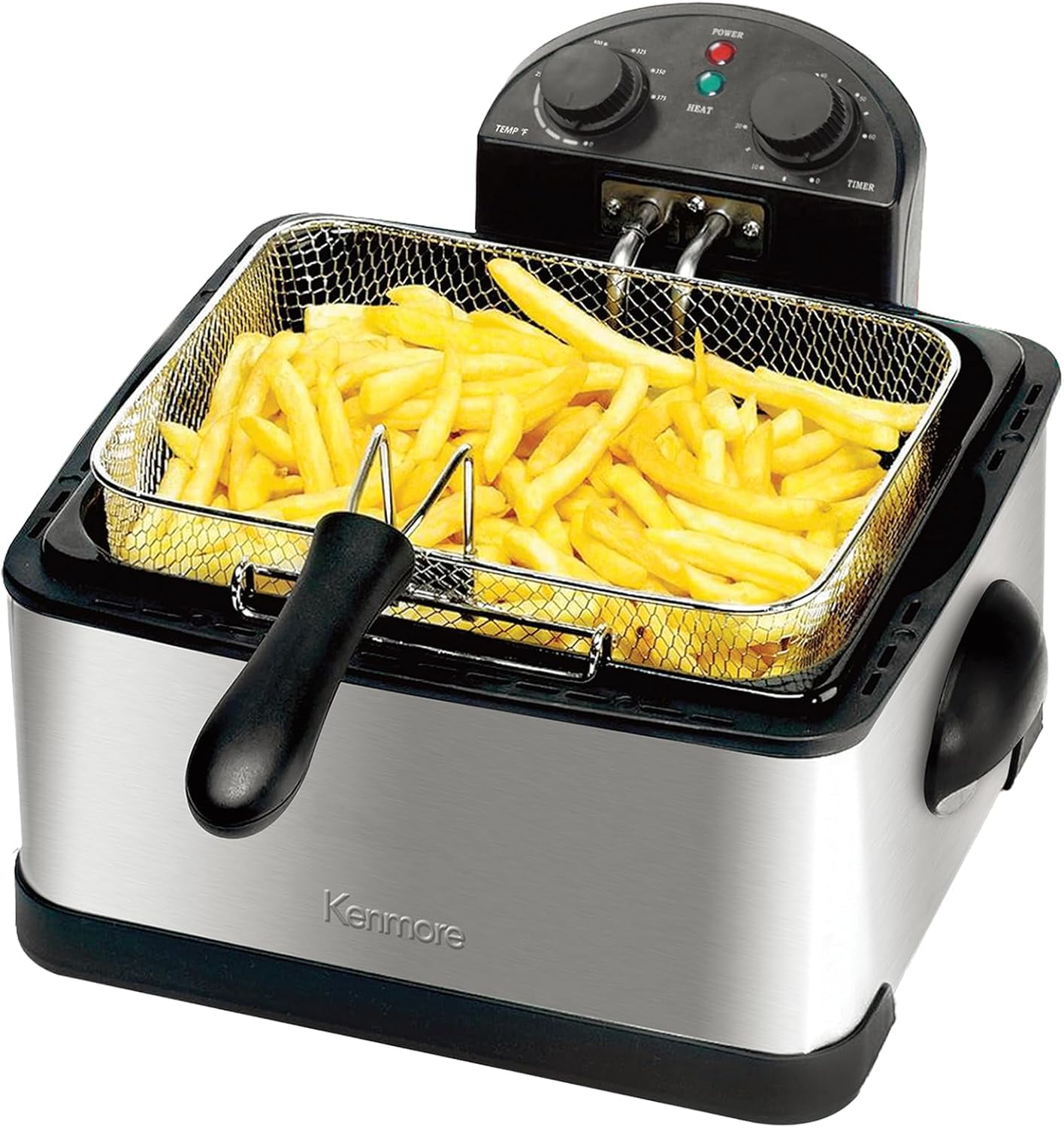 Kenmore Deep Fryer with 3 Baskets for Home Use, Stainless Steel ...