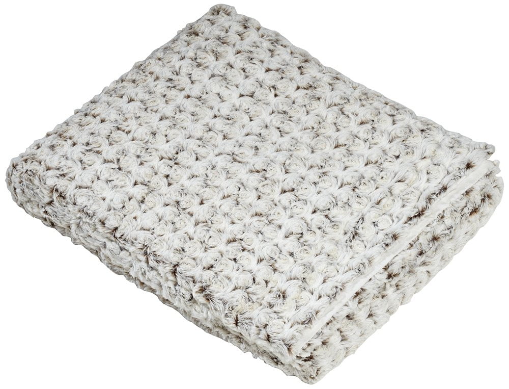 Bedford Cottage Rose Petal Faux Fur Throw Color: Cream - Walmart.com