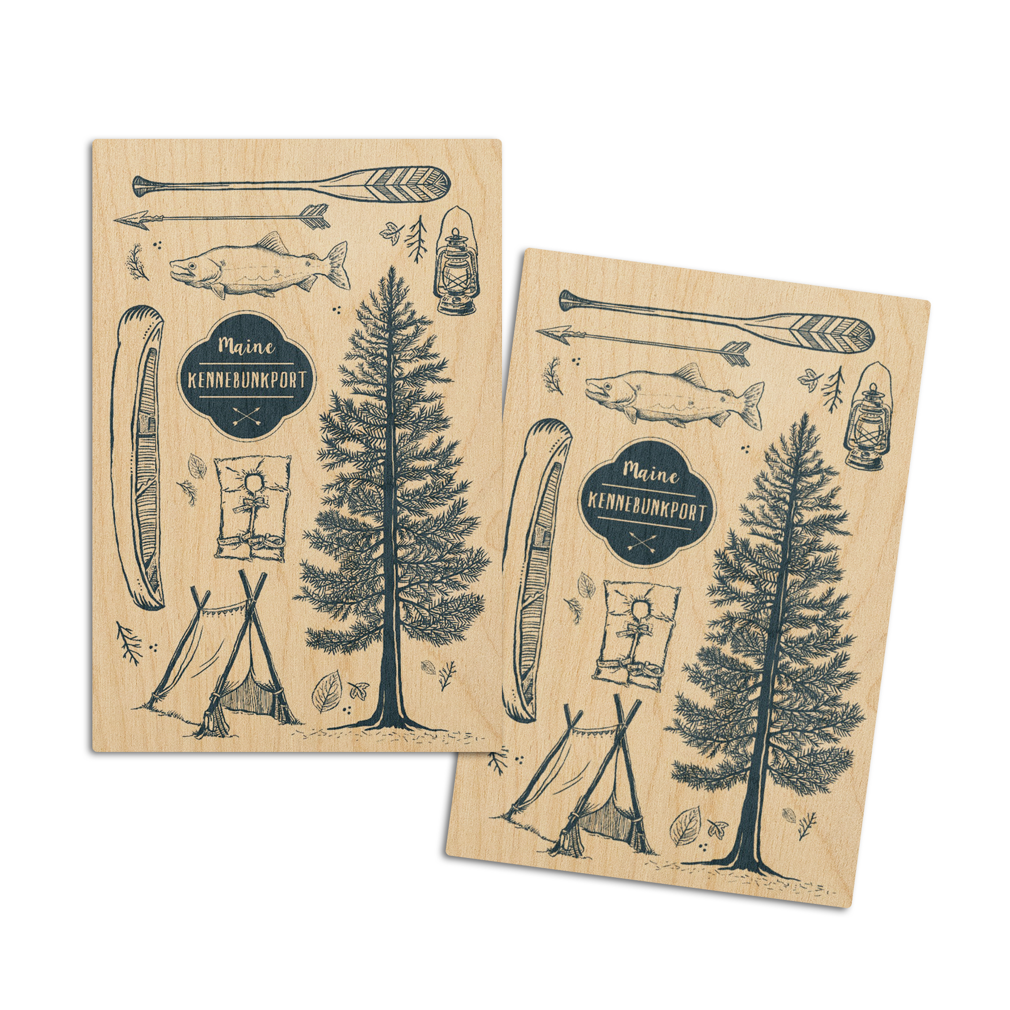 Kennebunkport, Maine, The Lake Life, Lake Collage (4x6 Birch Wood ...