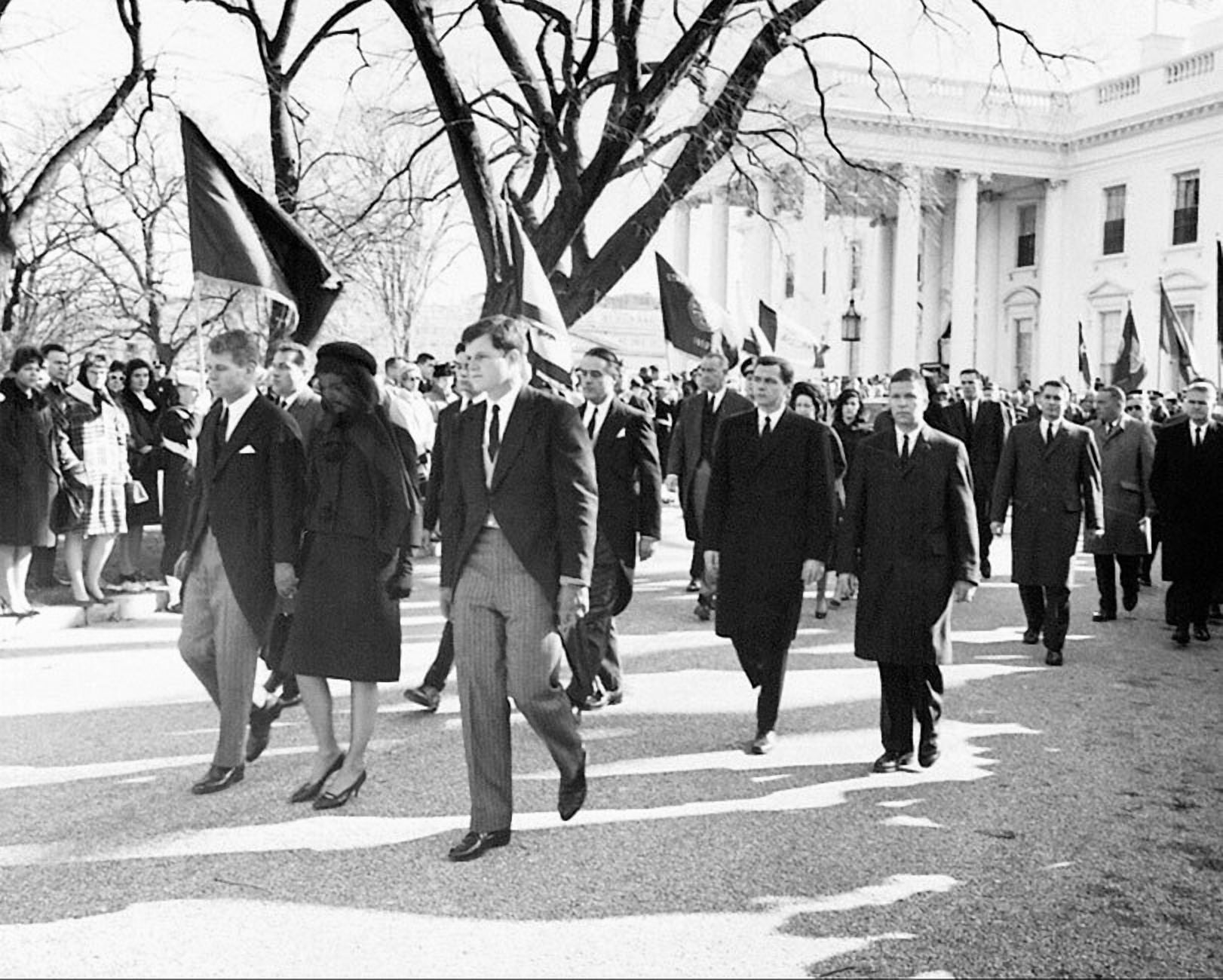 Kennedy Family in JFK Funeral Procession - 12x18 Inch Laminated Poster ...