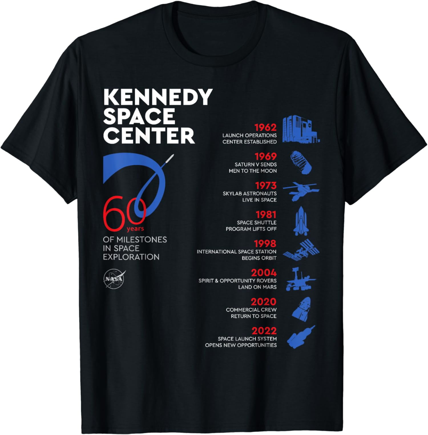 Kennedy Space Center 60th Anniversary Educational T-Shirt - Walmart.com