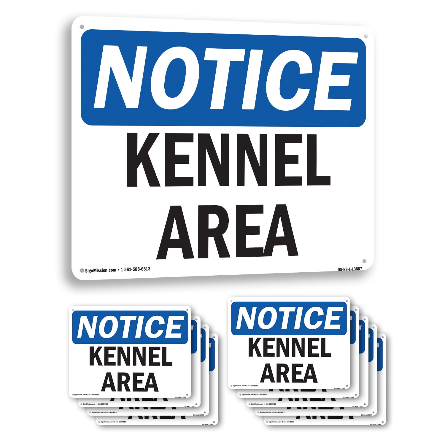 Kennel Area OSHA Notice Aluminum Sign 10 Inch x 7 Inch - 10 Pack ...