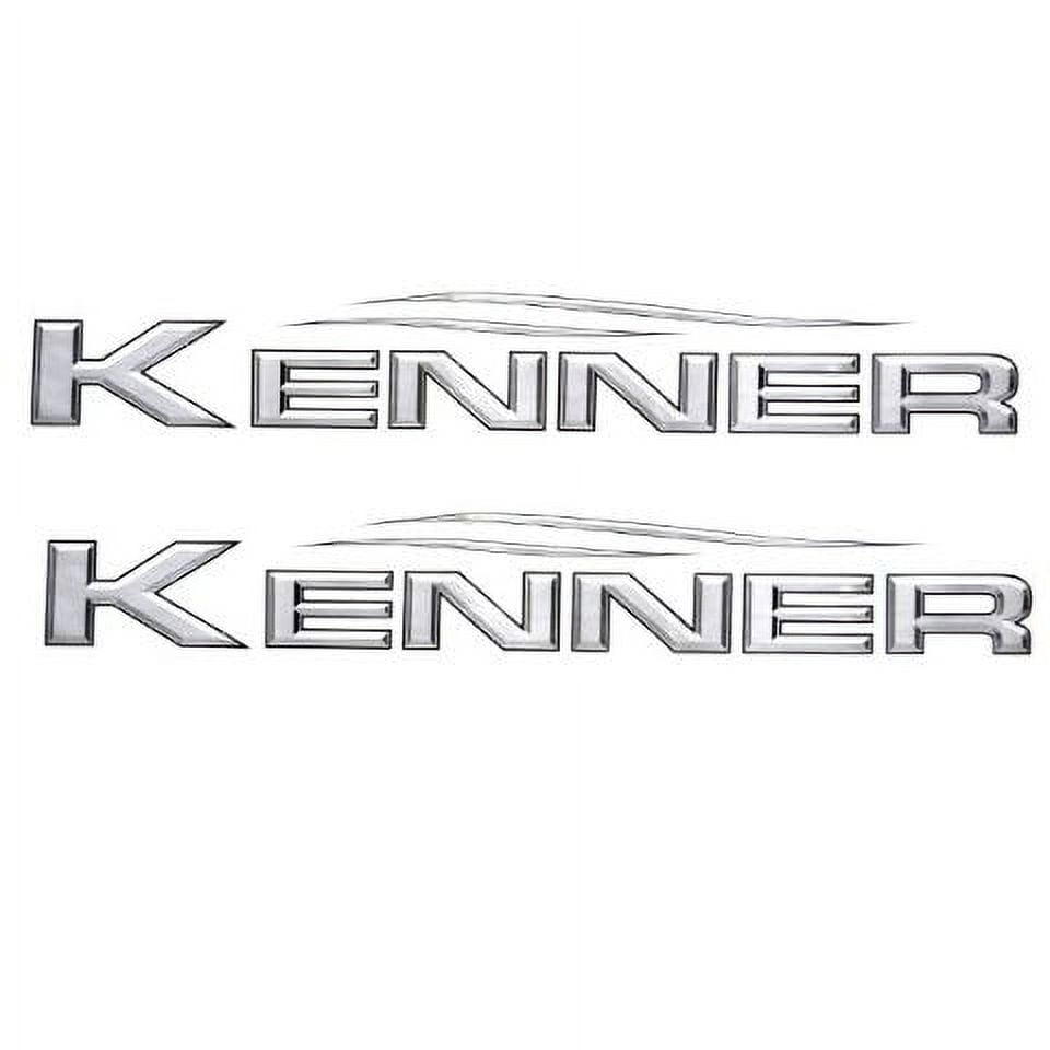 Kenner Boat Raised Decals | Metallic Gray Logo Emblem Stickers (Pair ...
