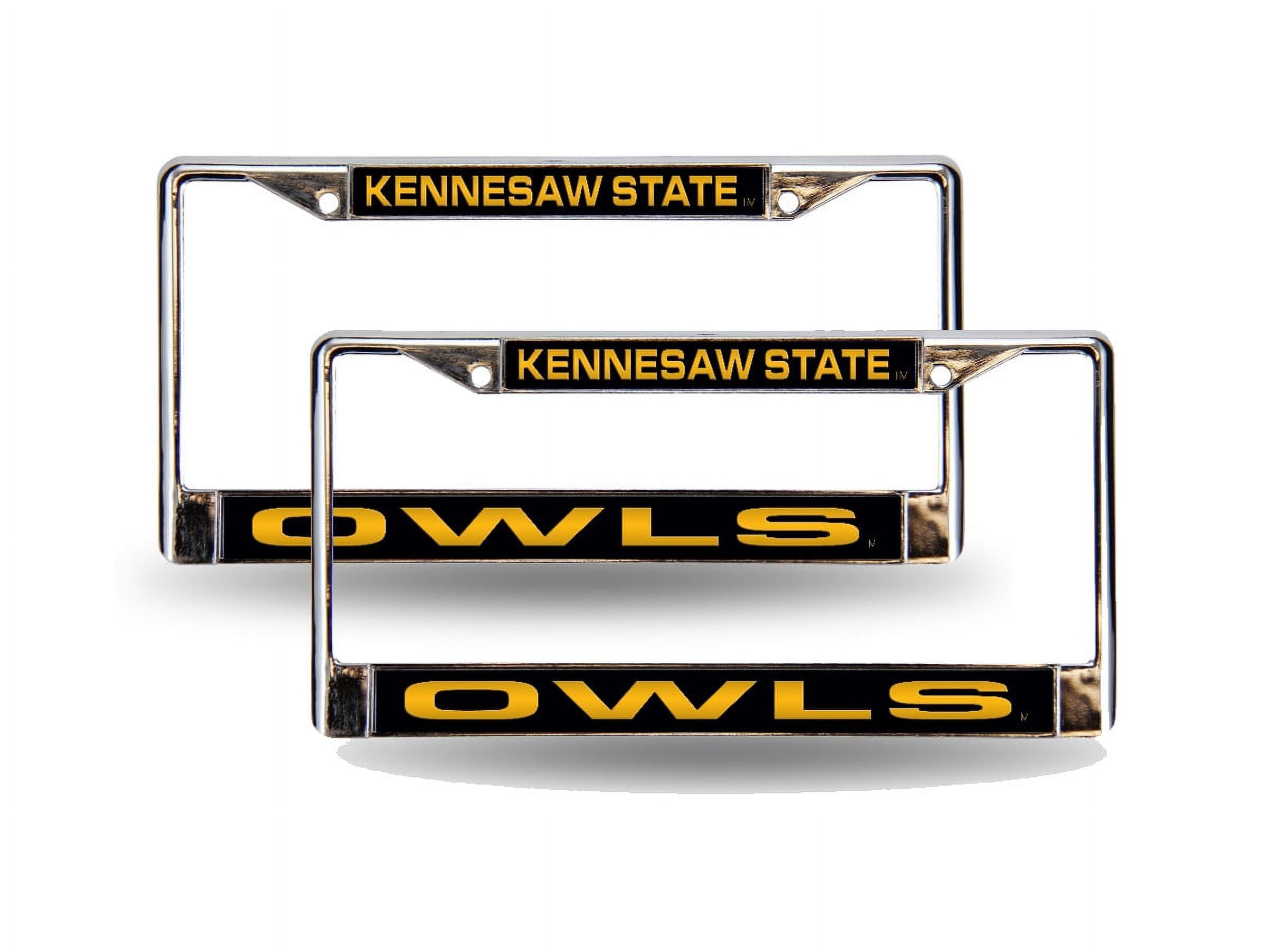Kennesaw State Owls Chrome Metal Laser Cut License Plate Frame - Set of ...