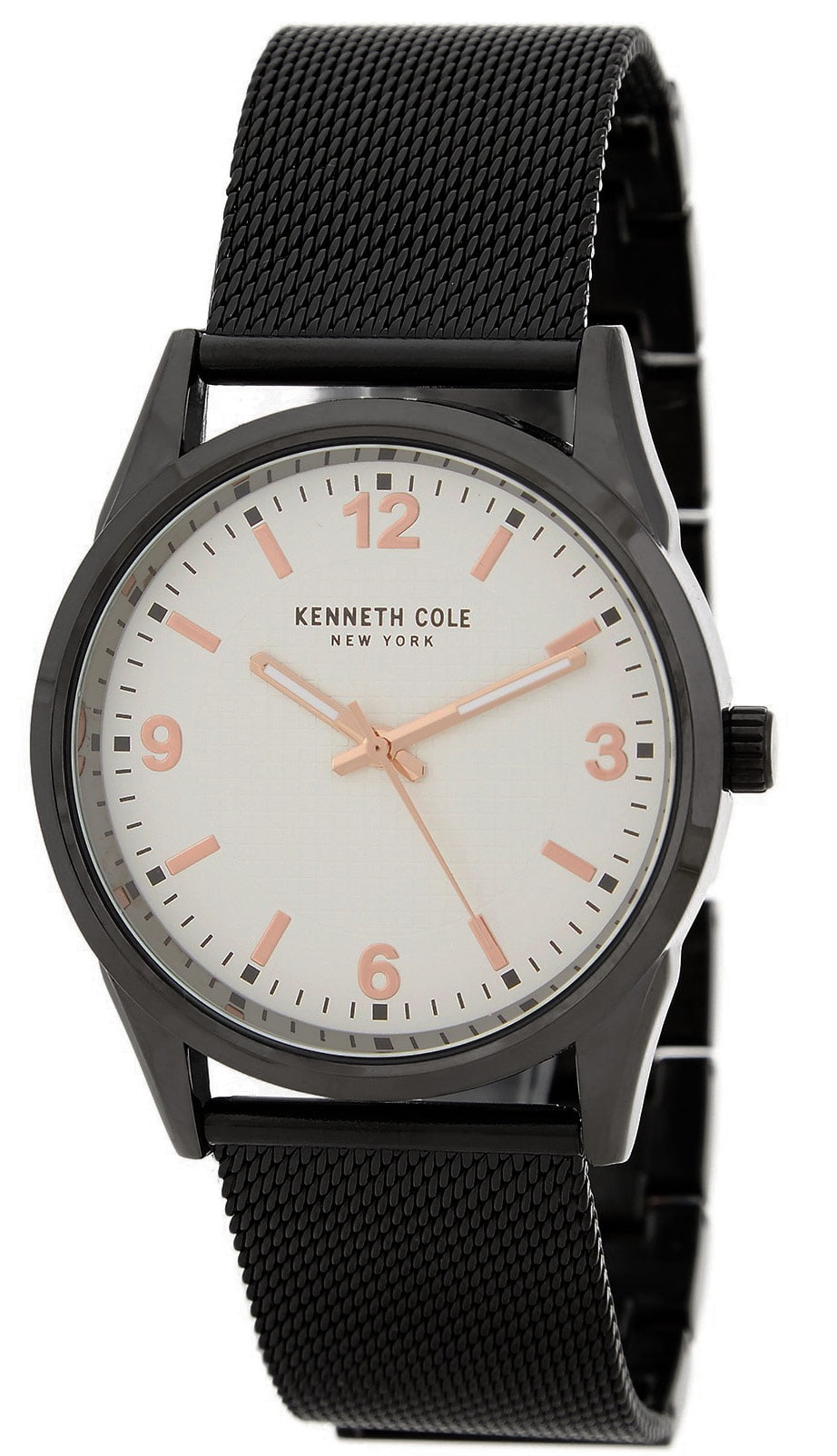 Kenneth Cole New York 10030647 Men's Analog Round Watch Black Mesh ...