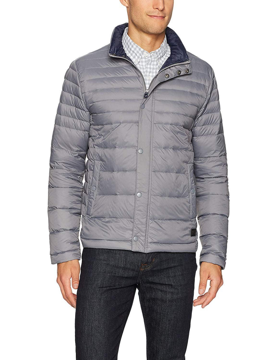 Kenneth Cole REACTION Men's Packable Down Jacket, Smoke, X-Large ...