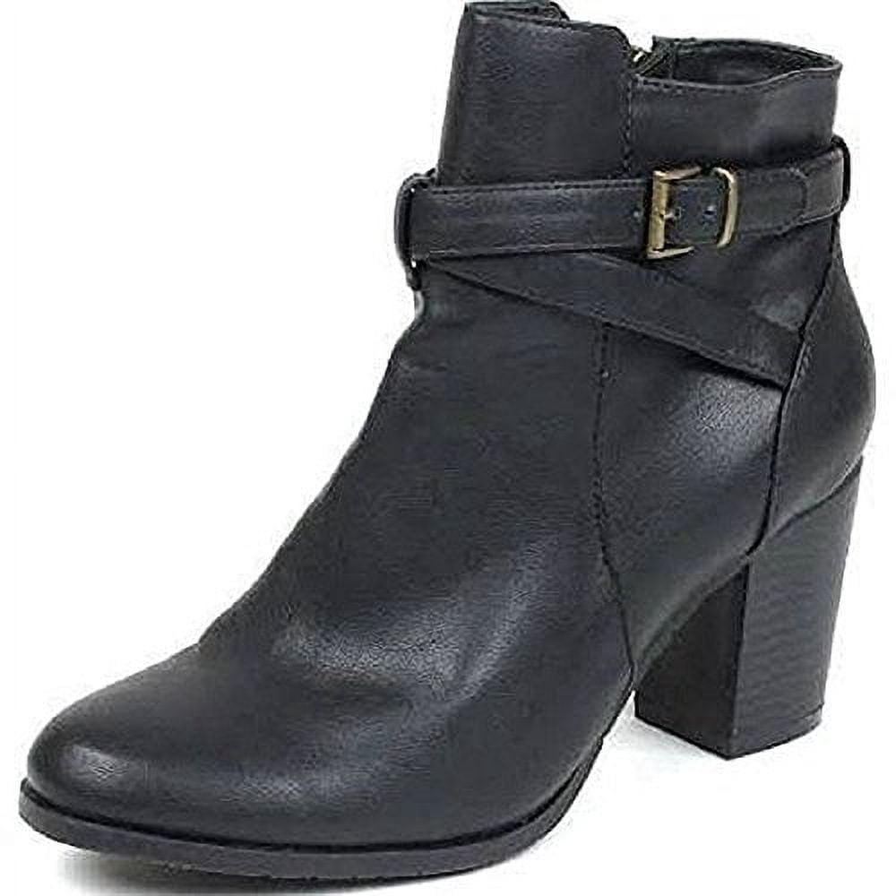 Kenneth Cole Reaction Lana Faux Leather Ankle Boot BLACK 7.5 - Walmart.com