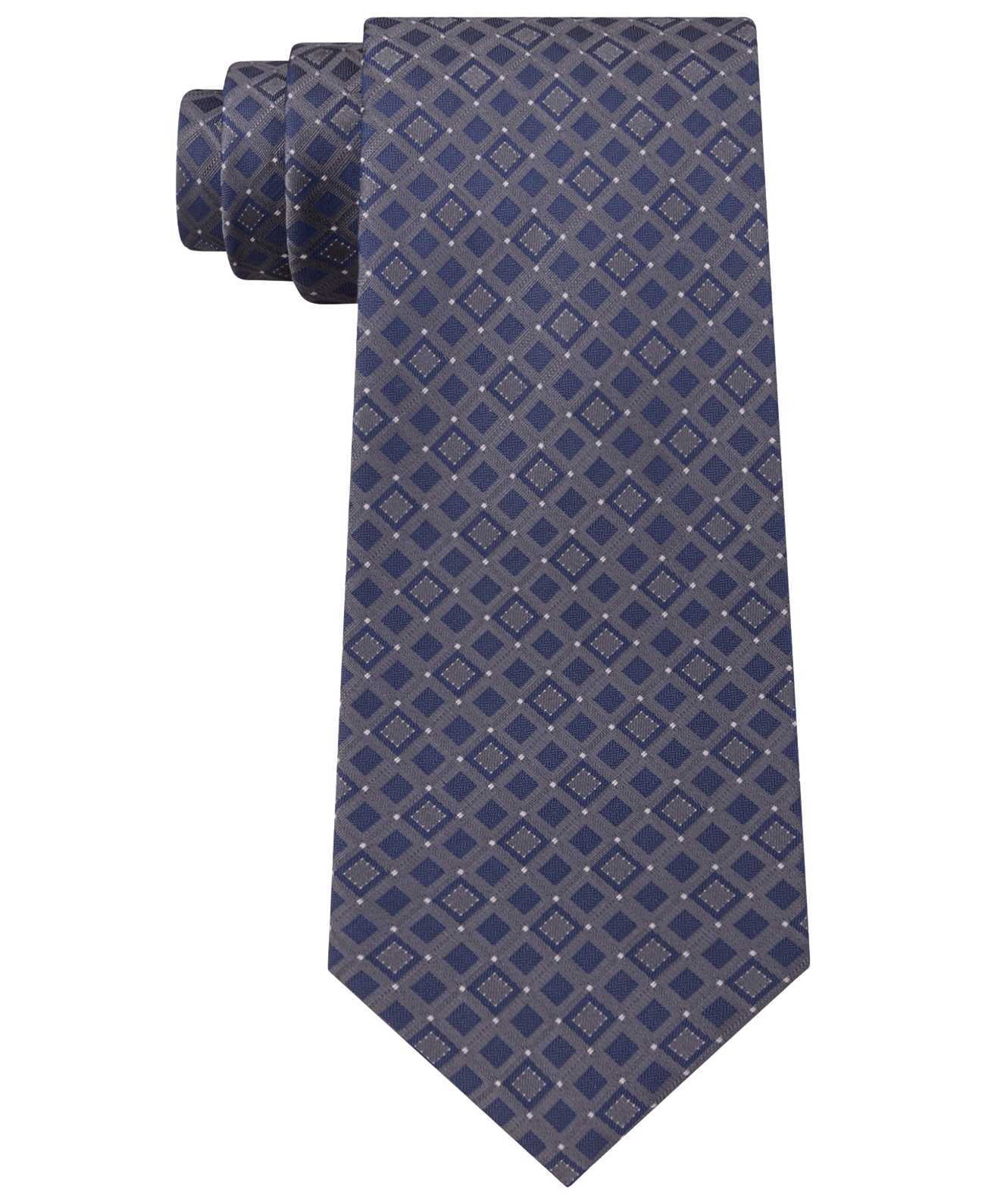Kenneth Cole Reaction Men’s Connect Square Slim Silk Ties, Gray ...