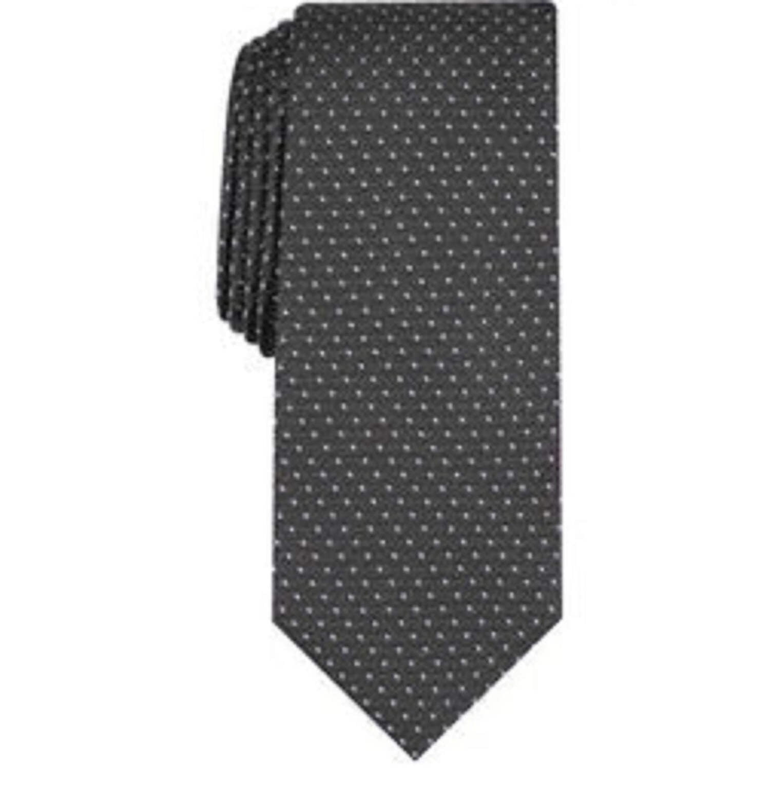 Kenneth Cole Reaction Men's Neck Tie Speckle Solid Skinny Silk Black ...