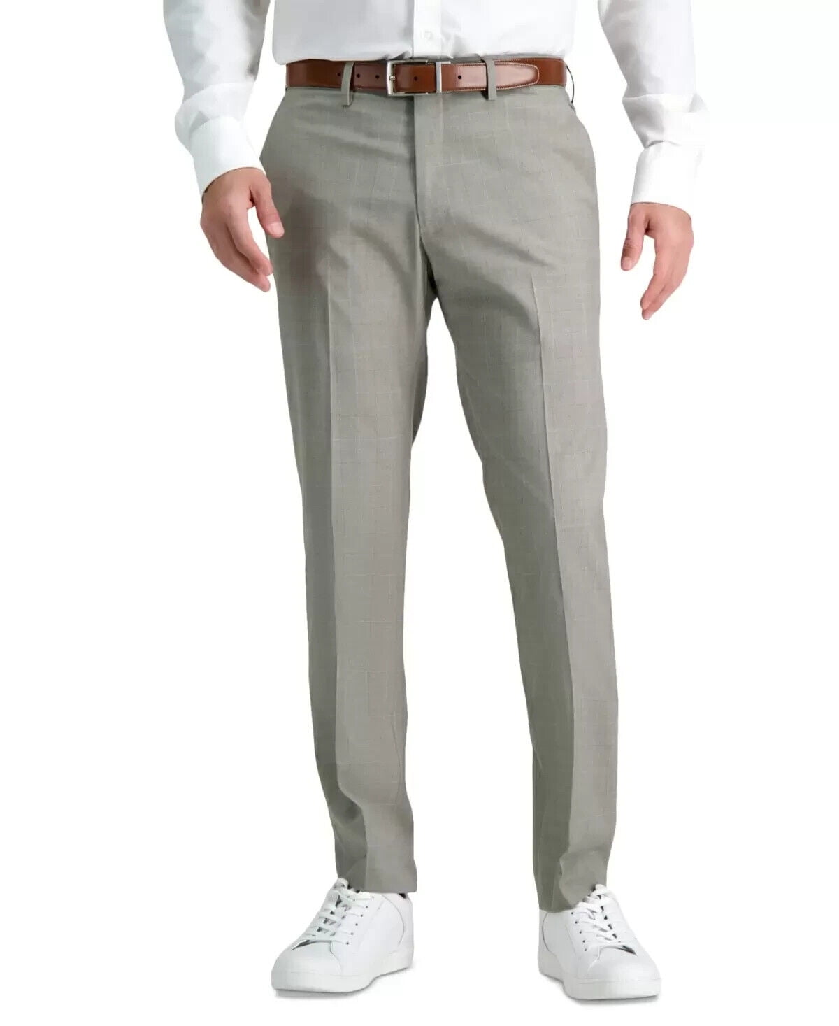 Kenneth Cole Reaction Mens Slim-Fit Stretch Check Dress Pants Gray Size ...