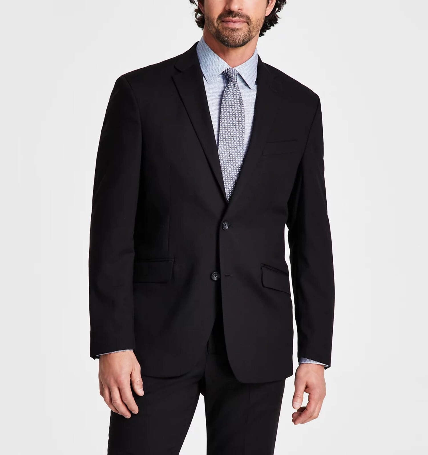 Kenneth Cole Mens Slim fit Suit Jacket Blazer 36 S Black Solid Stretch ...