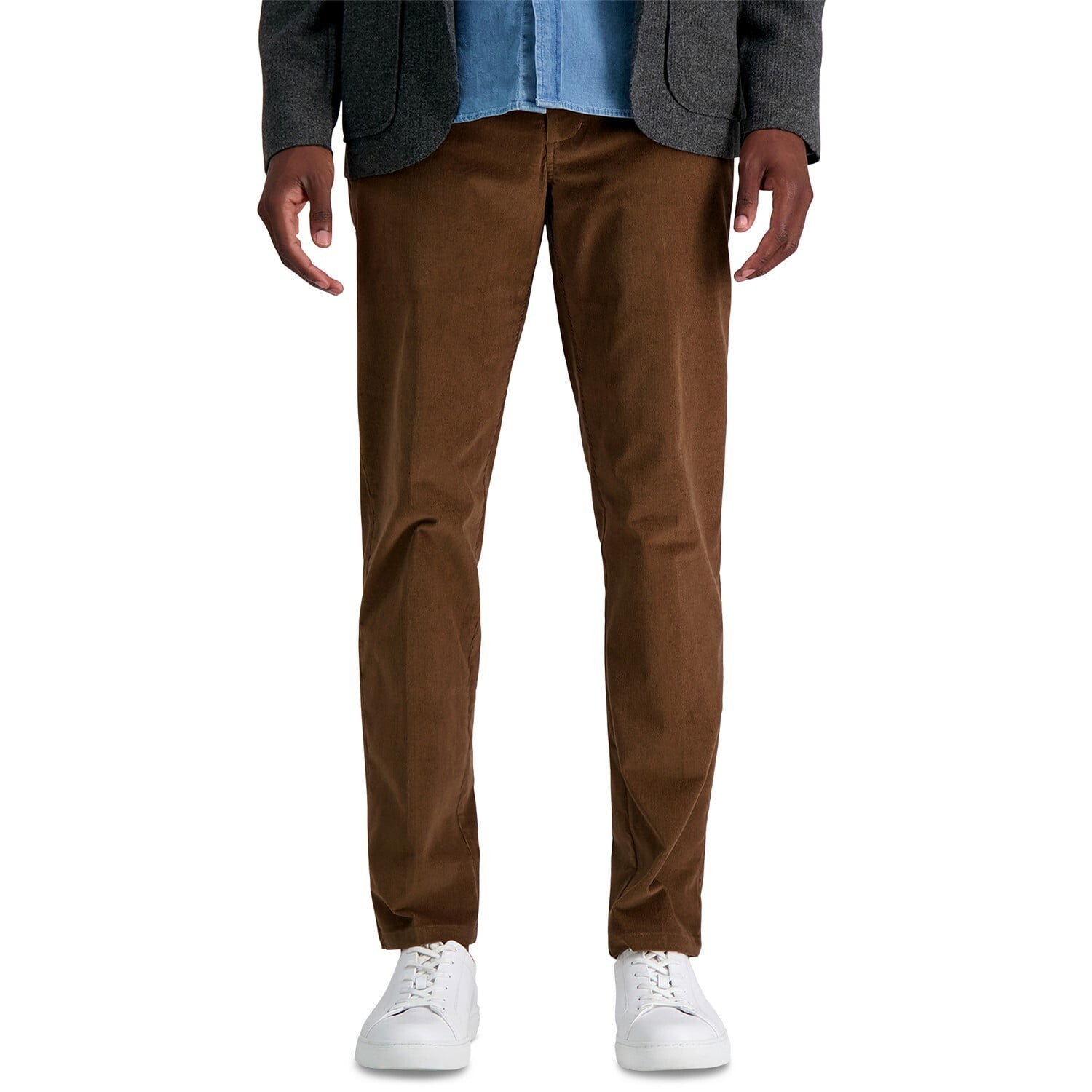 Kenneth Cole Reaction Men Slim-Fit Stretch Corduroy Pants B4HP (Brown ...