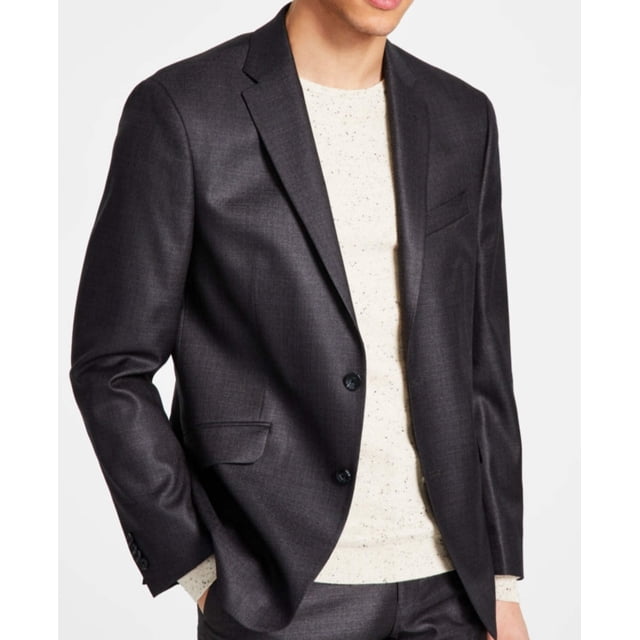 Kenneth Cole Mens Slim fit Suit Jacket Blazer 44 R Dark Grey Solid ...