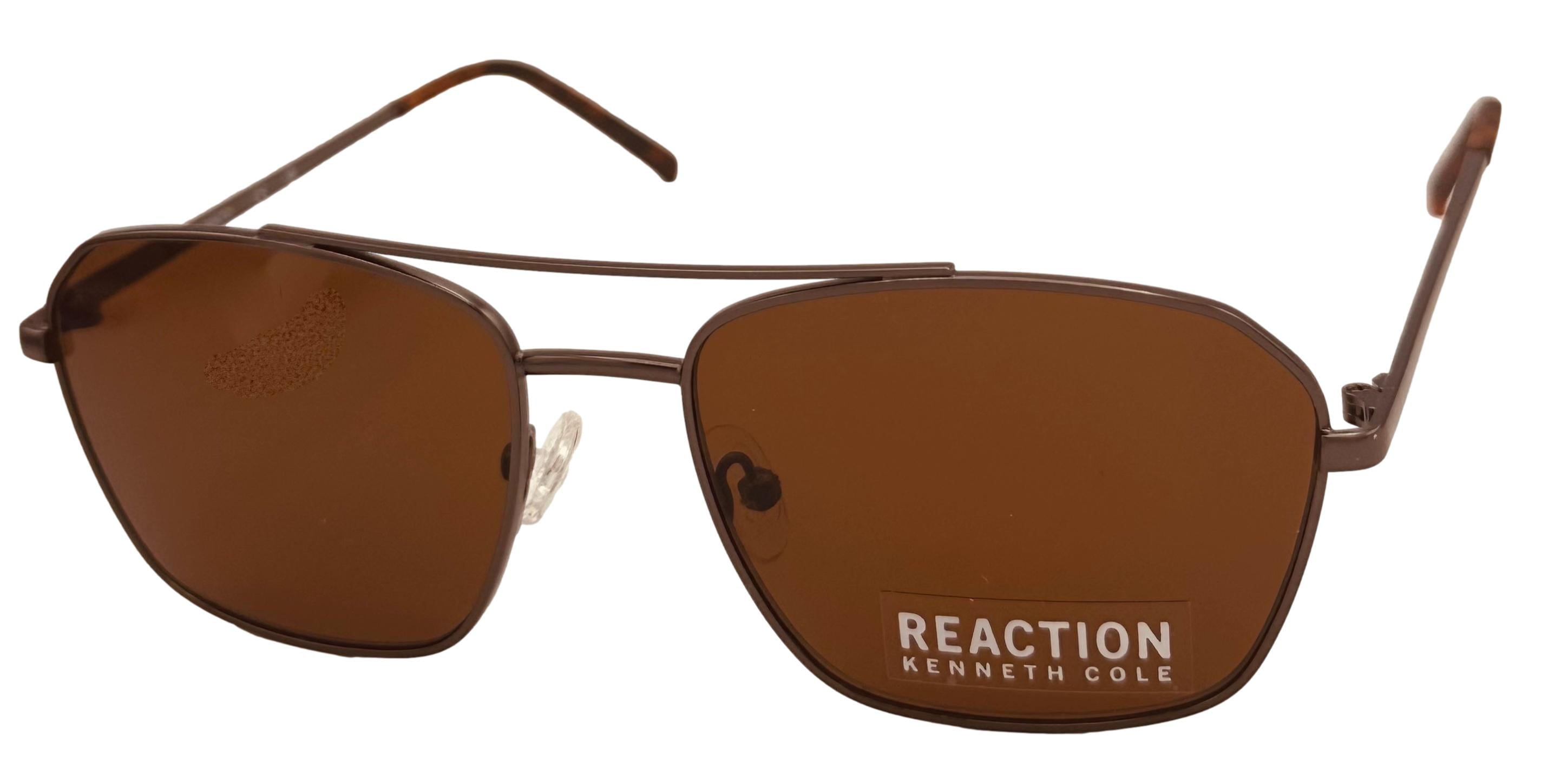 Kenneth Cole Reaction Mens Sunglass Shiny Black Rec Metal Aviator ...