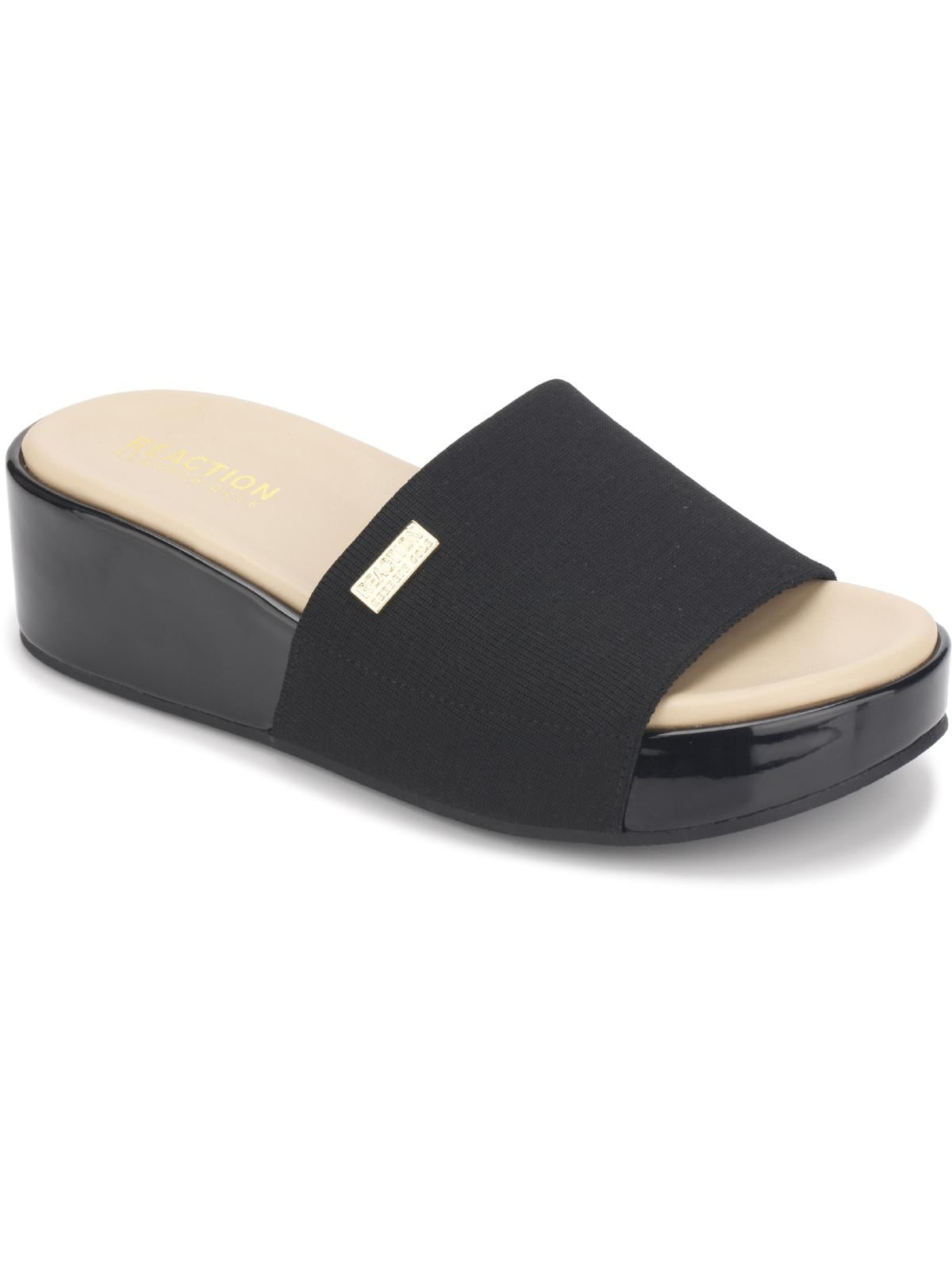Kenneth Cole Reaction Womens Maila Stretch Logo Slip On Slide Sandals ...